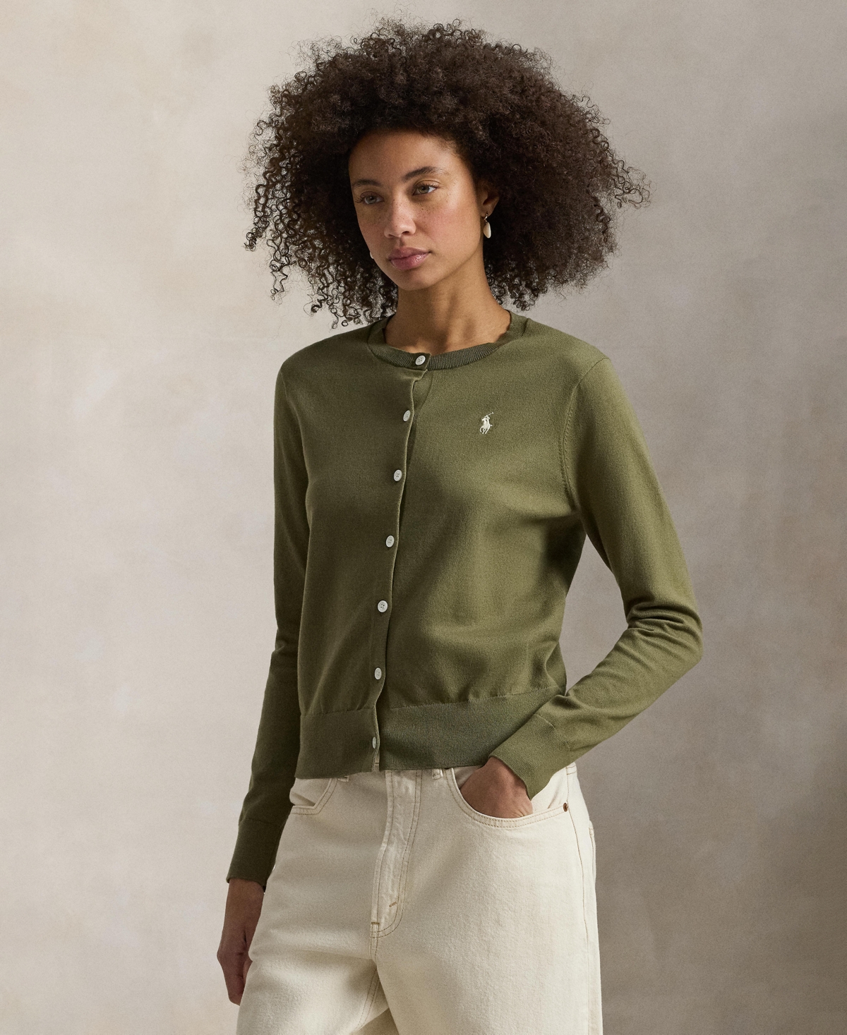 Click here for Polo Ralph Lauren Womens Crewneck Button-Up Cardig... prices