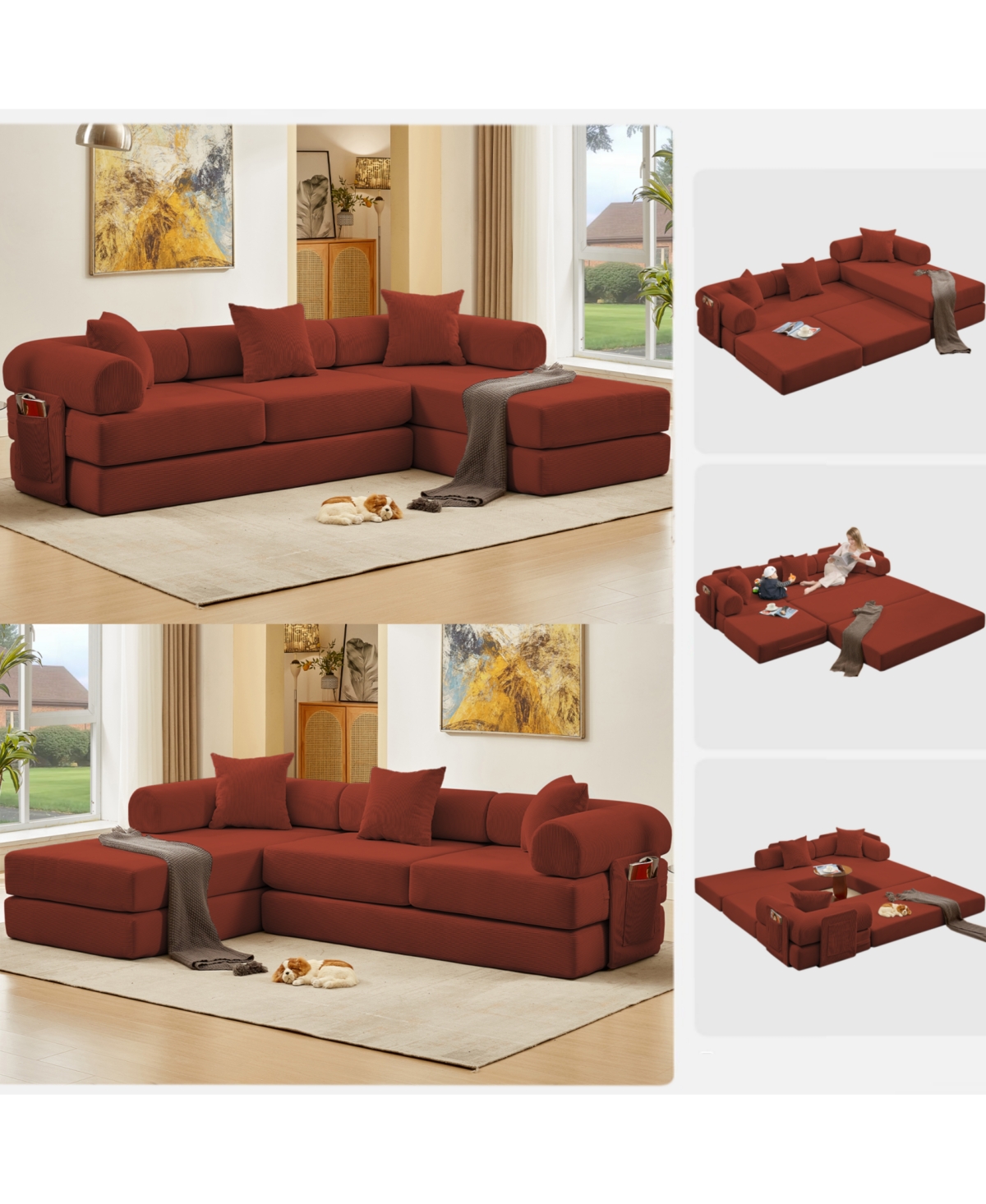 Click here for Streamdale Furniture 107" Cloud Corduroy Modu... prices
