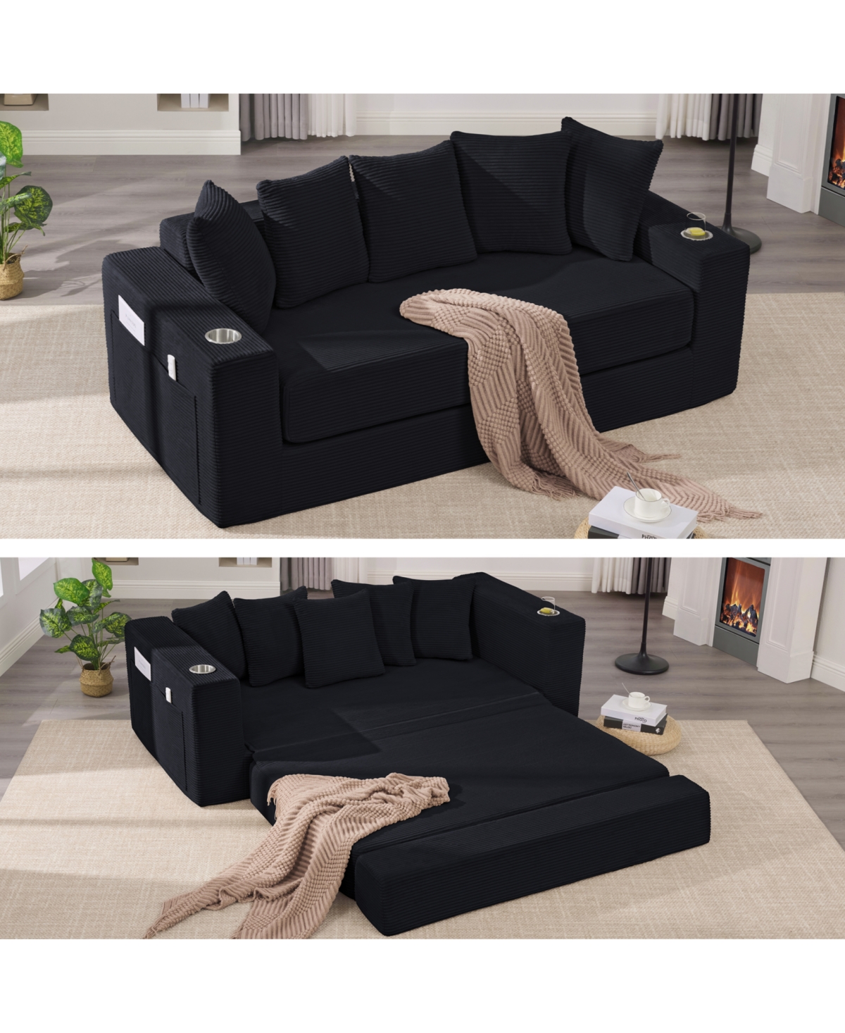 Click here for Streamdale Corduroy Sleeper Sofa Bed Loveseat with... prices