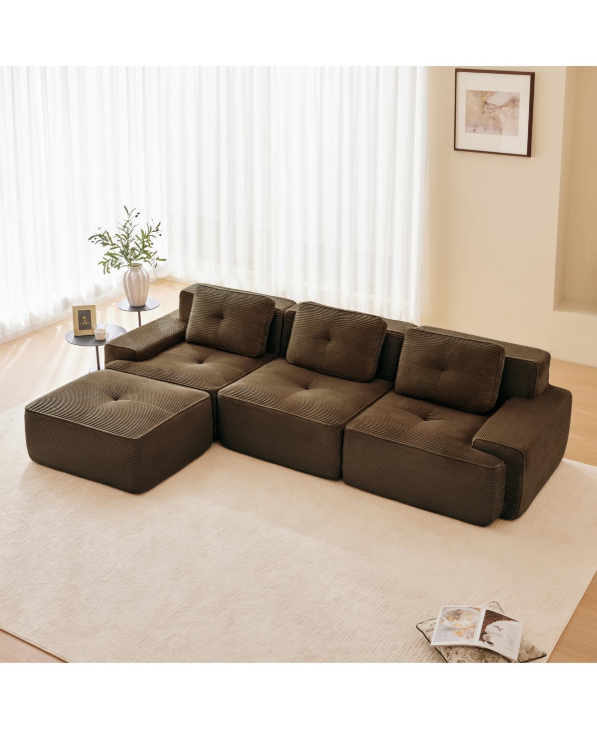 Click here for Streamdale Furniture Modern L-Shaped Corduroy Sect... prices