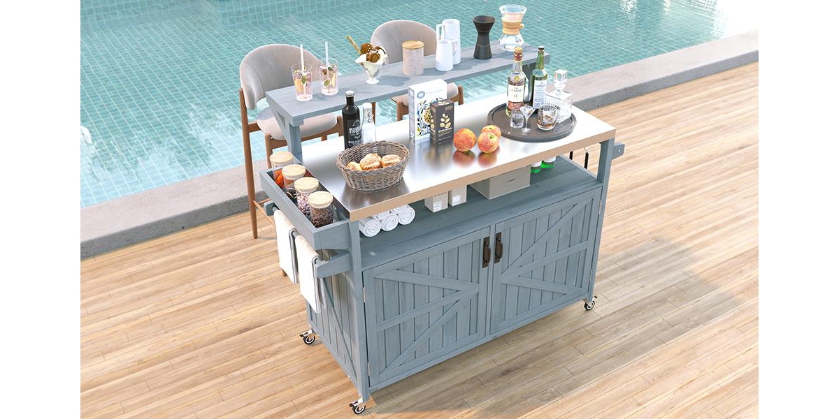 Click here for Clihome 53.3" Outdoor Kitchen Island with Rai... prices