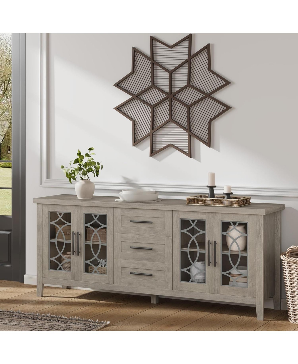 Click here for gaomon Farmhouse Tv Stand for 70" TVs  Mid-Ce... prices