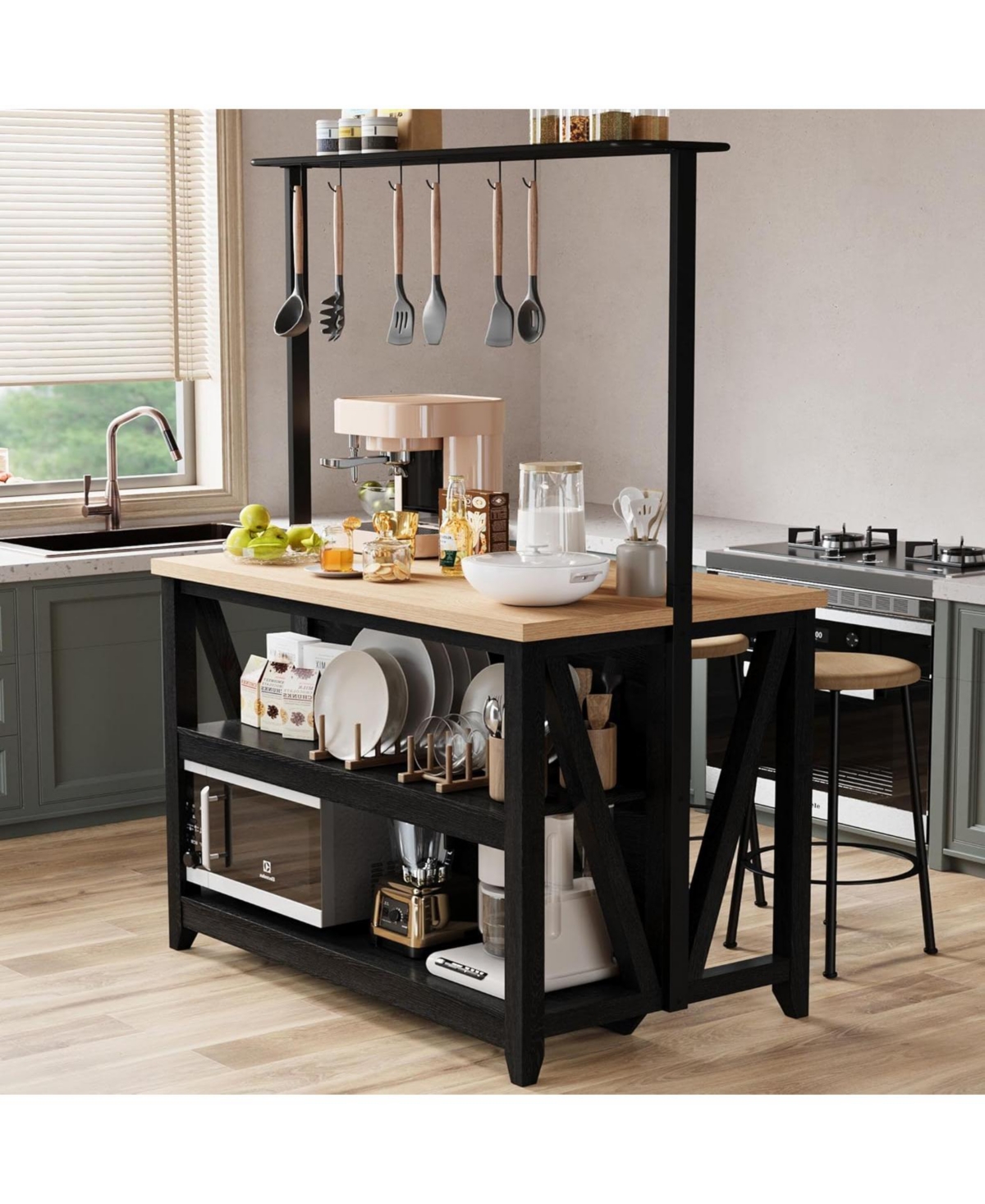 Click here for Gaomon Wooden Kitchen Island with Power Outlet & L... prices