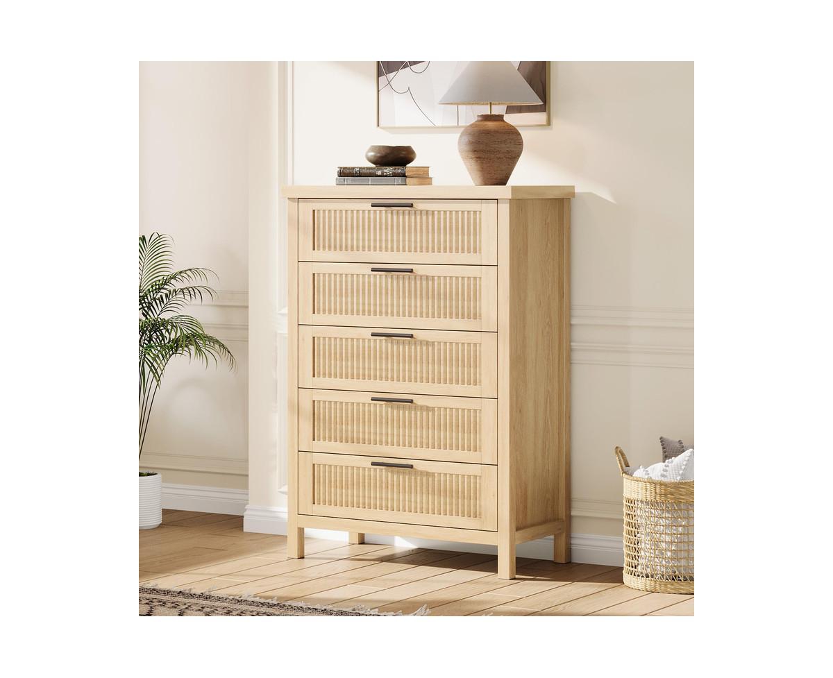 Click here for gaomon Fluted Dresser for Bedroom with 5 Drawers prices