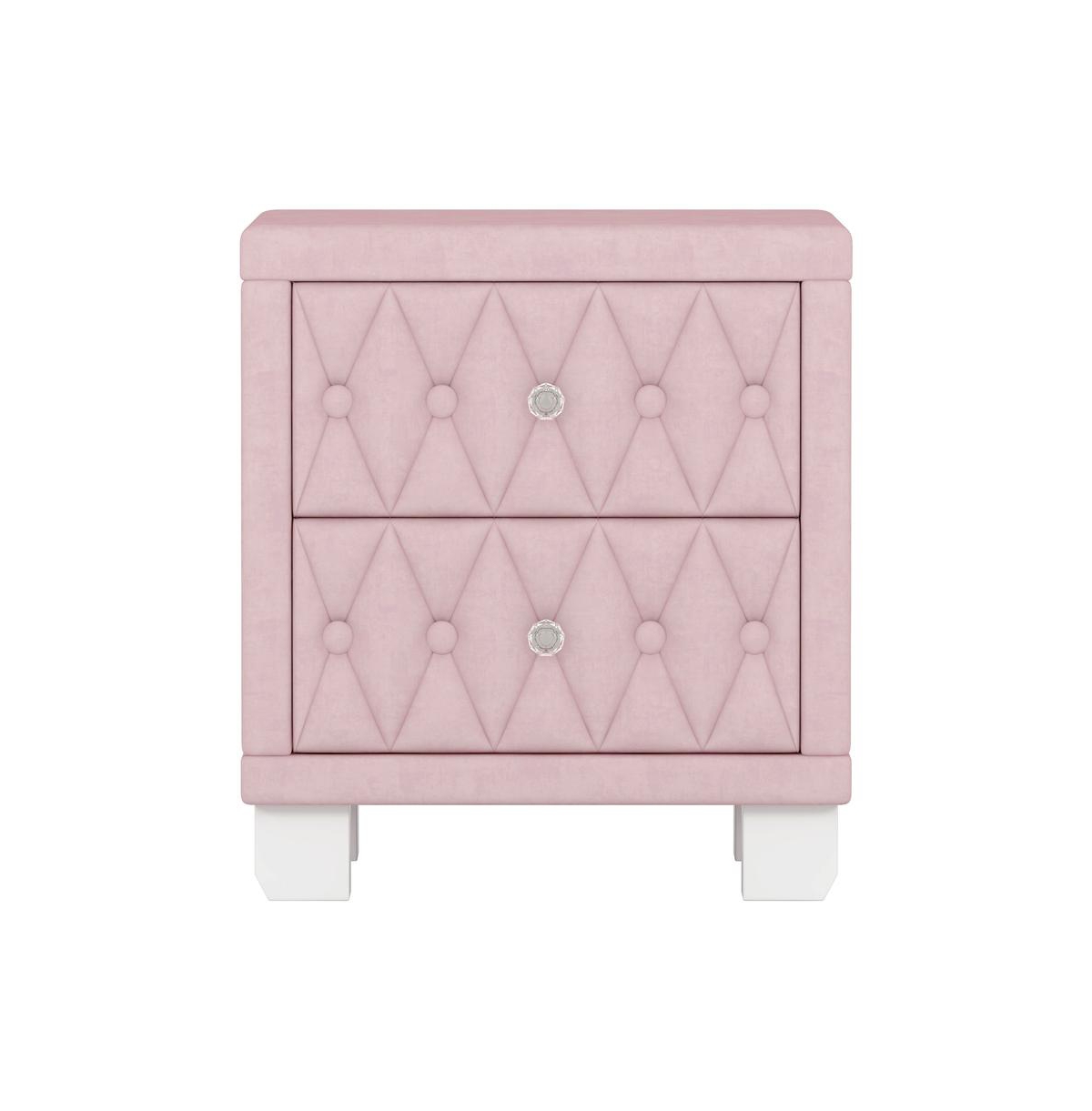 Click here for Cesicia Velvet Nightstand with 2 Drawers and Cryst... prices