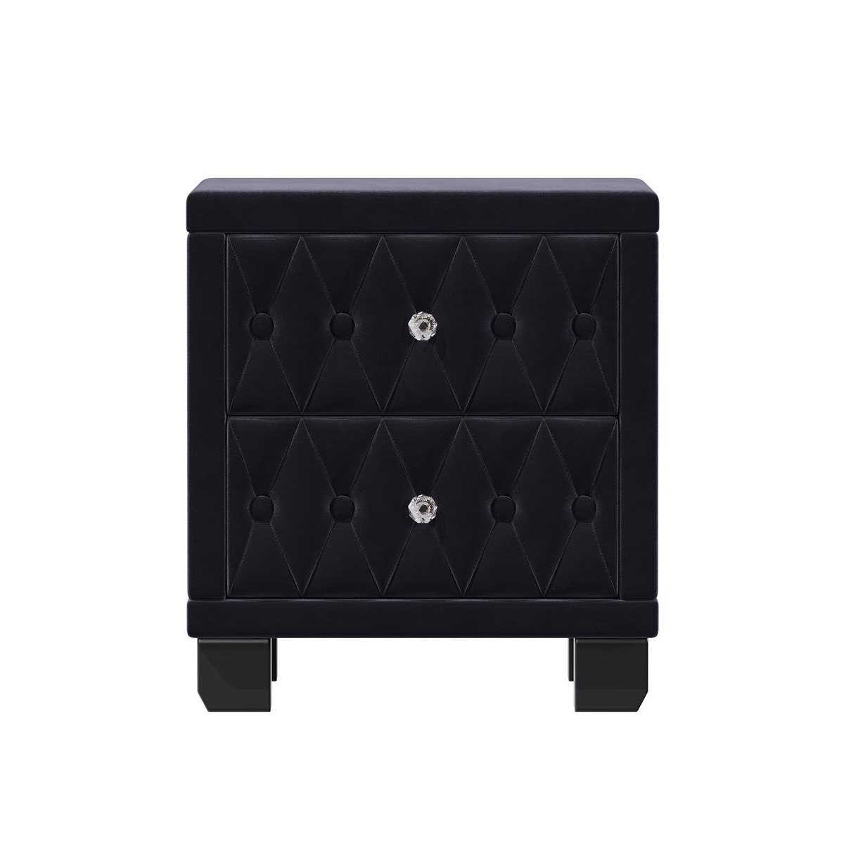 Click here for Cesicia Velvet Nightstand with 2 Drawers and Cryst... prices