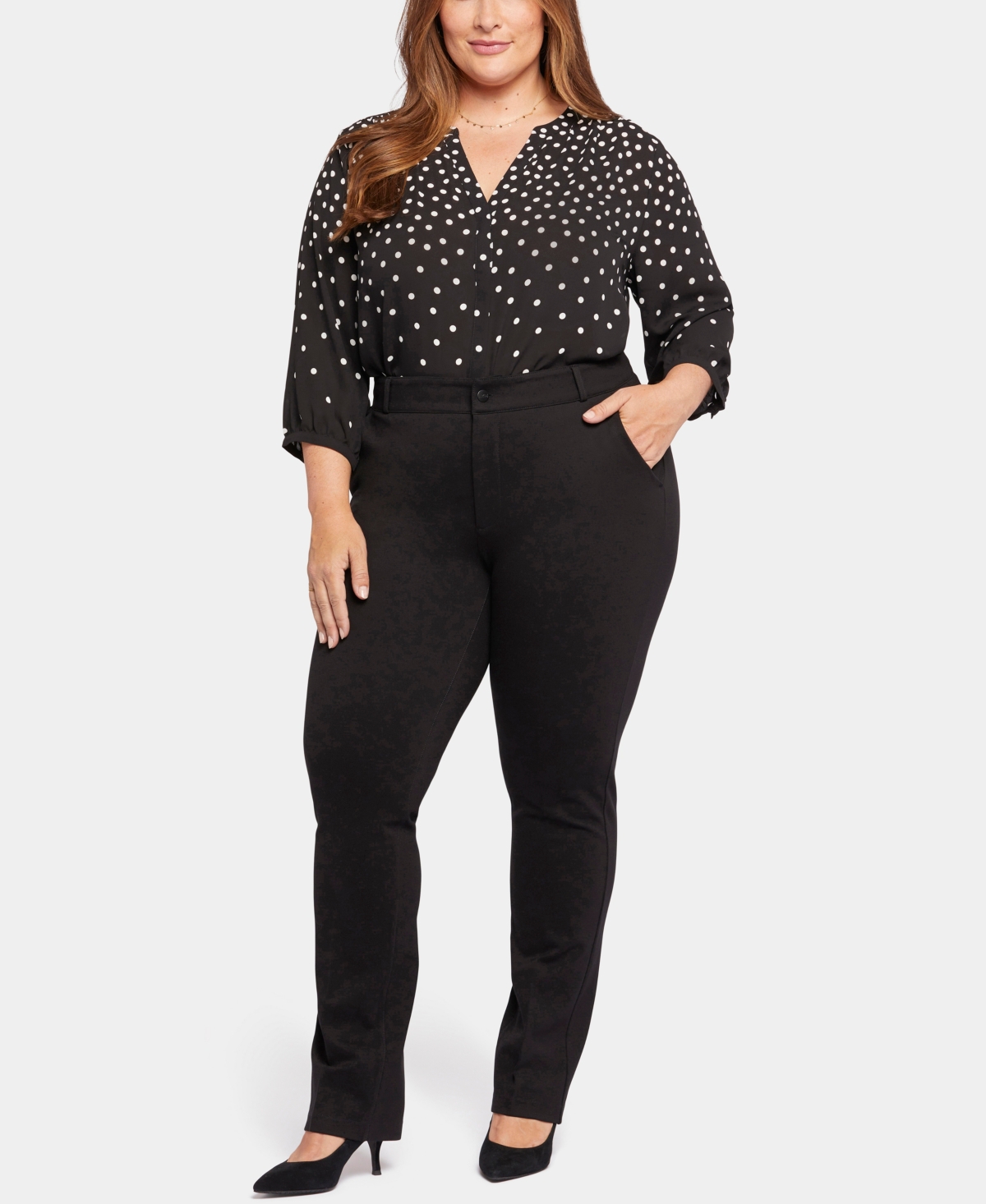 Click here for Nydj Plus Size Classic Trouser Pants - Black prices