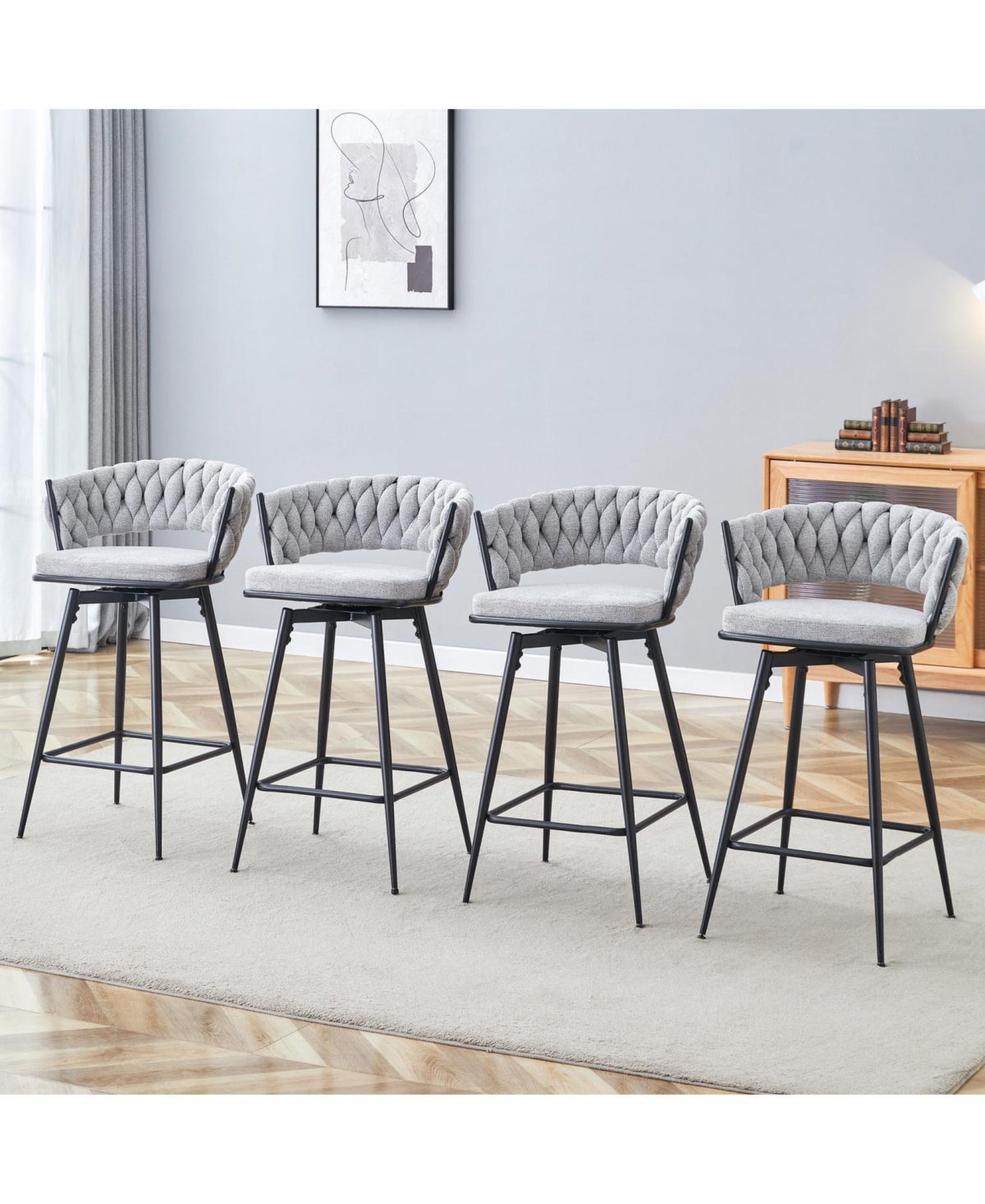 Click here for Streamdale Furniture Rotating Linen Bar Stools - B... prices