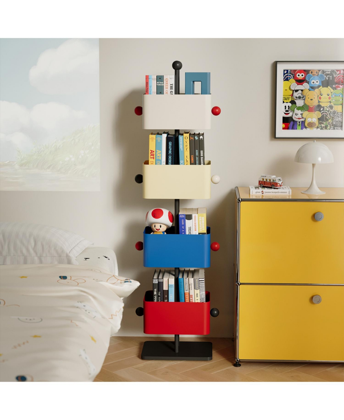 Click here for Streamdale Furniture Colored Iron Bedside Shelf/Si... prices