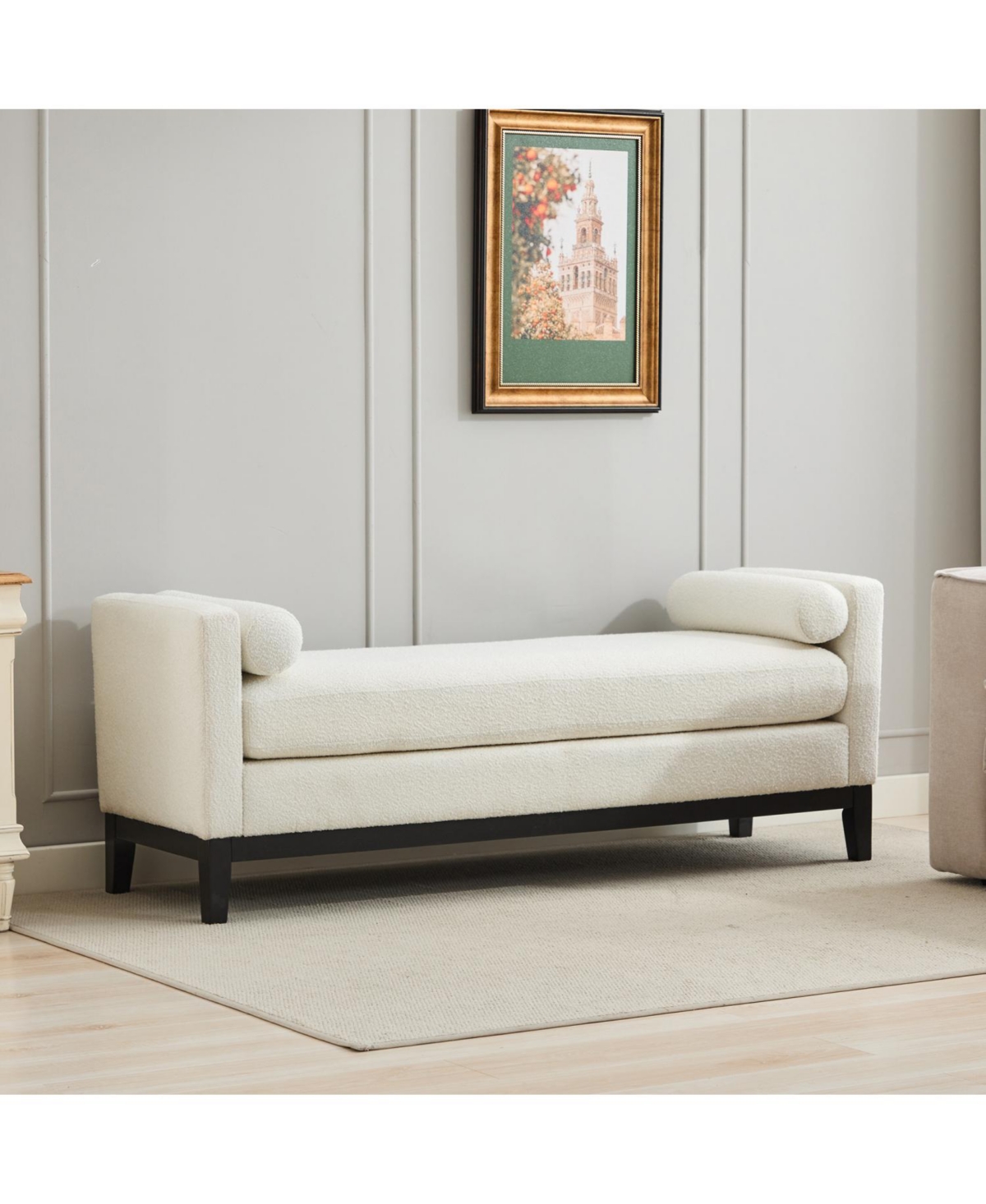 Click here for Streamdale Furniture Elegant Ivory Boucle Upholste... prices