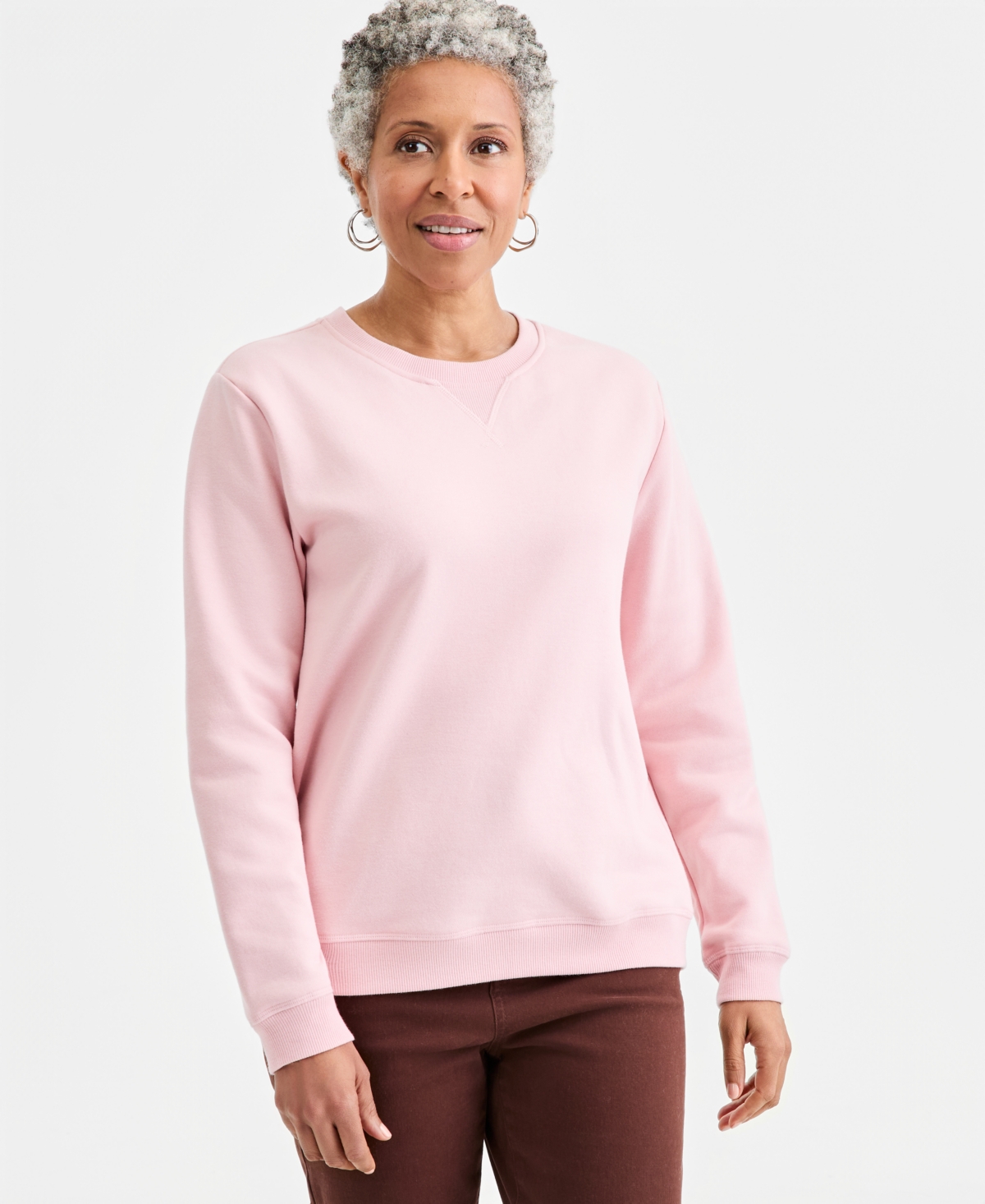 Click here for Style & Co Womens Long-Sleeve Crewneck Sweatshirt... prices