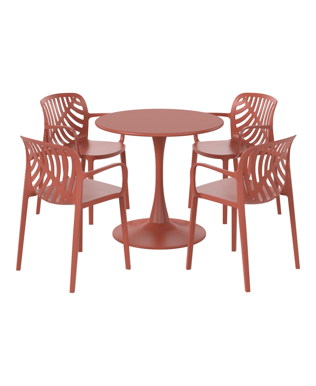 Click here for 5-Piece Outdoor Indoor Metal Patio Dining Table Se... prices