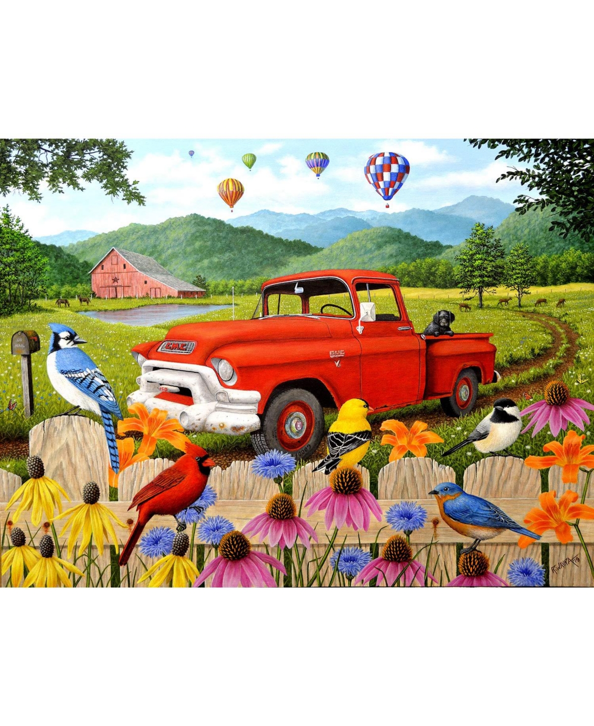 Click here for SunsOut The Red Truck 500 piece Jigsaw Puzzle for... prices