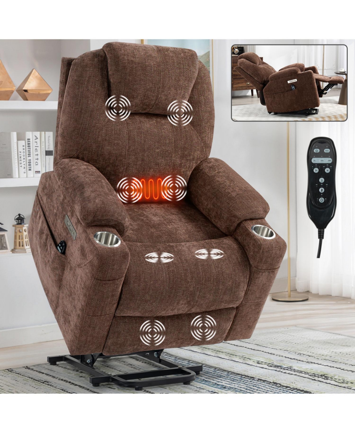 Click here for Streamdale Furniture Chenille Power Lift Recliner... prices