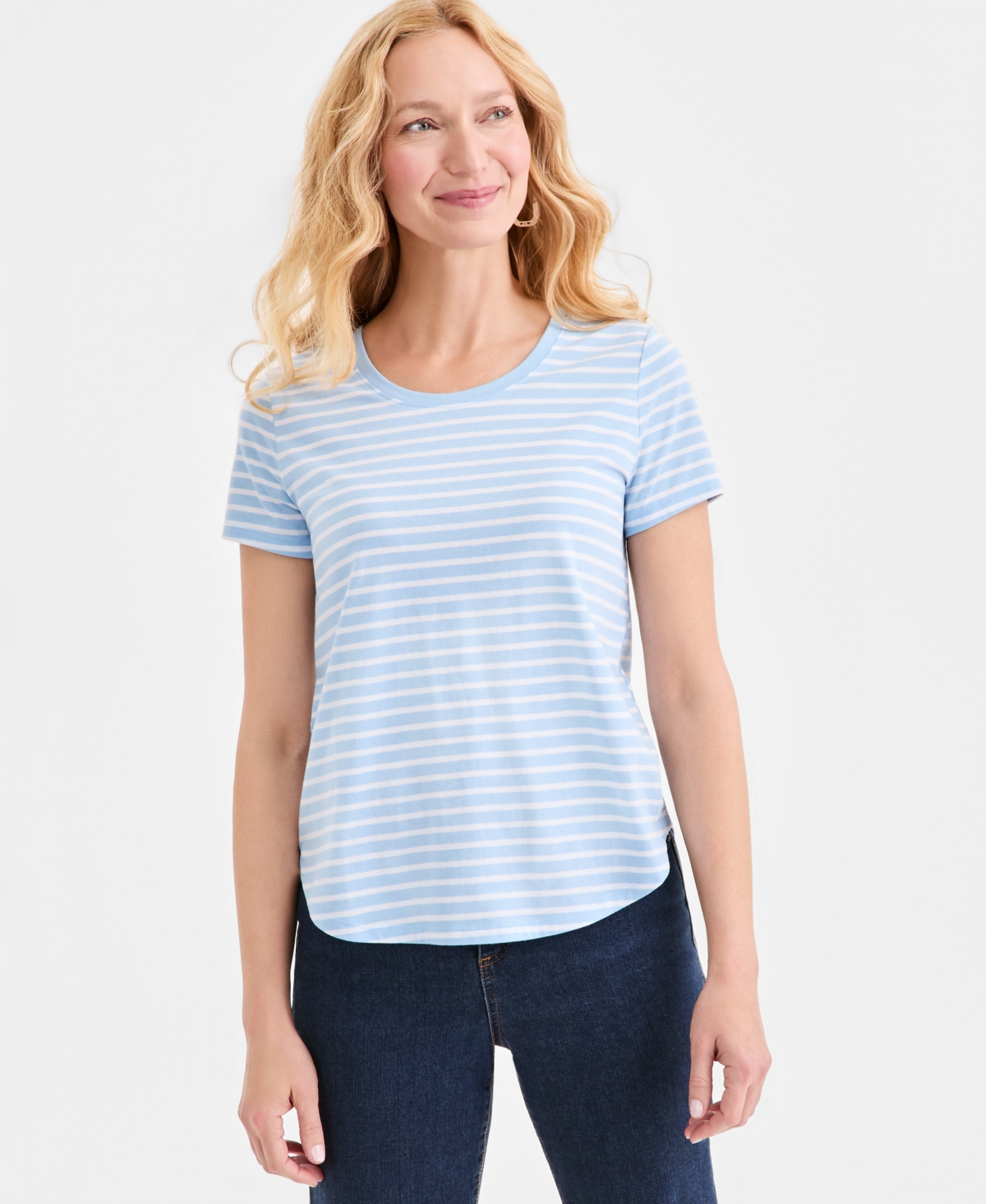 Click here for Style & Co Womens Printed Short-Sleeve Crewneck To... prices