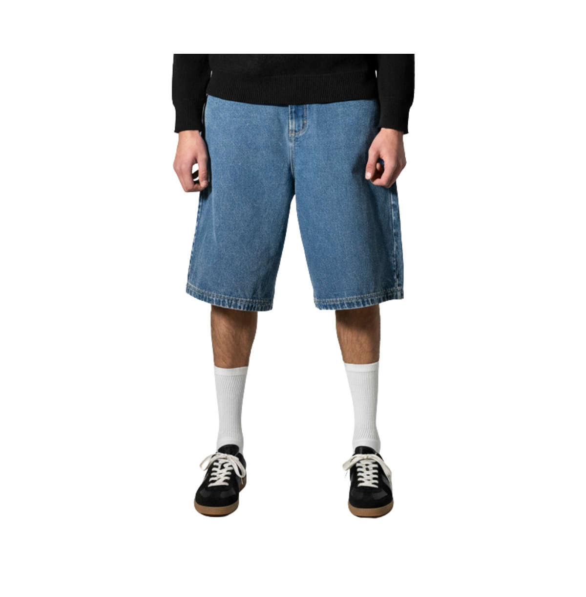 Click here for WeSC Mens Denim Long Shorts - Mid wash prices