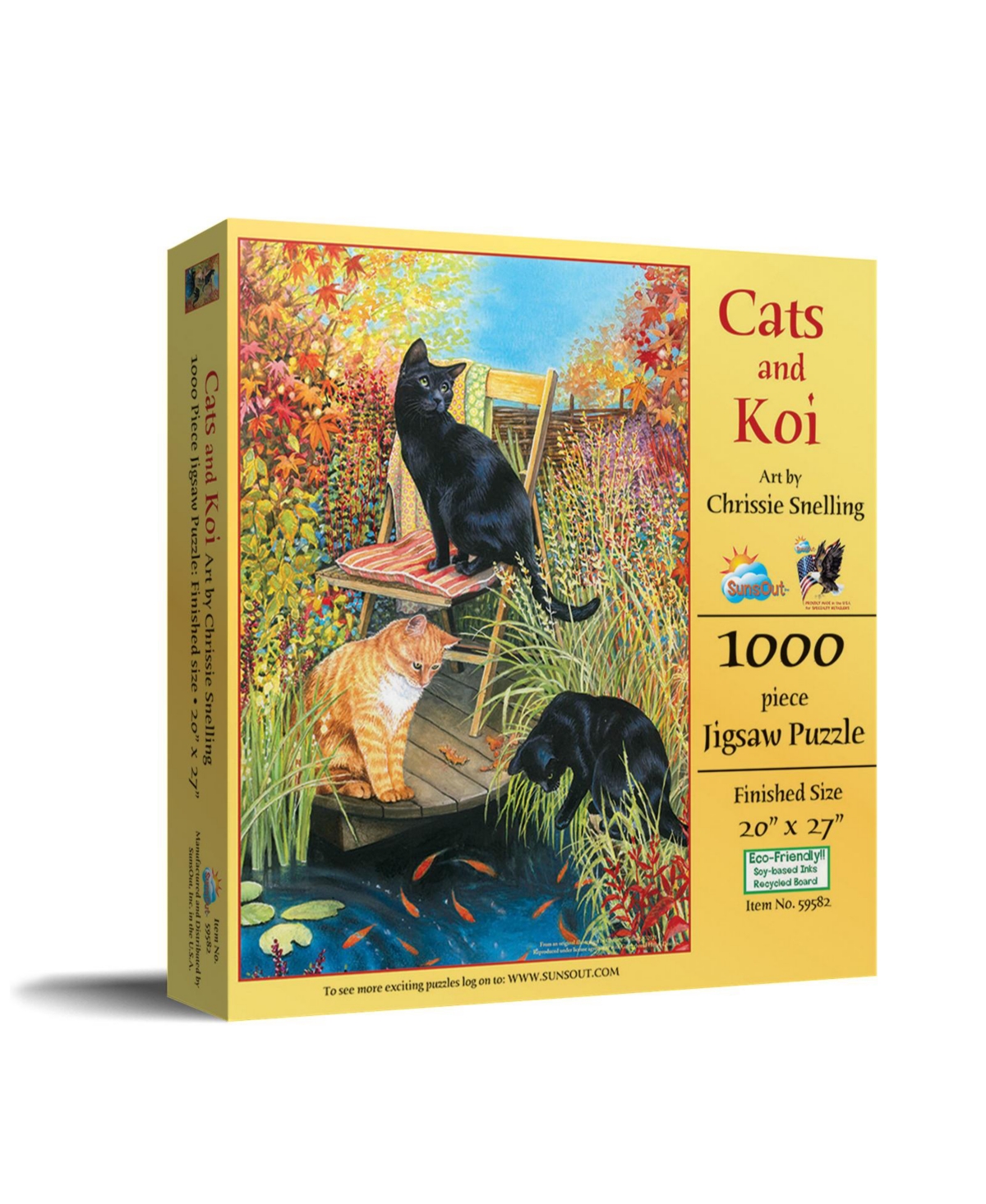 Click here for SunsOut Cats and Koi 1000 piece Jigsaw Puzzle for... prices