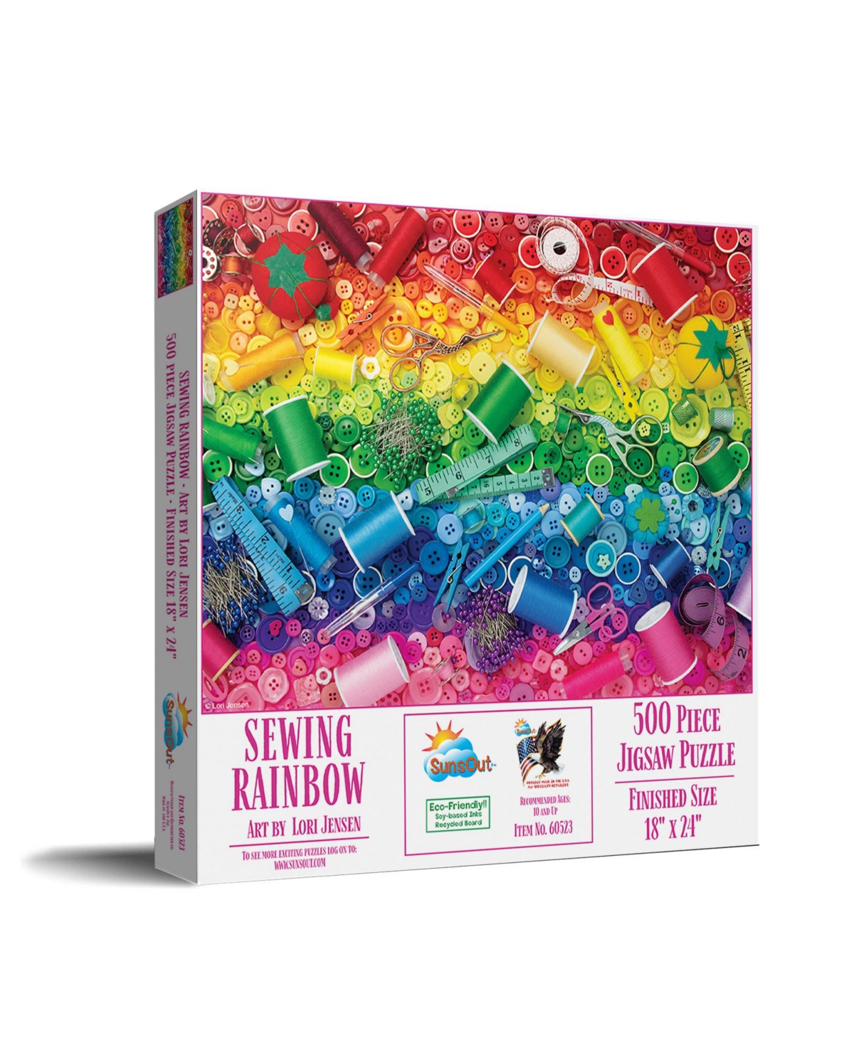 Click here for SunsOut Sewing Rainbow 500 piece Jigsaw Puzzle for... prices