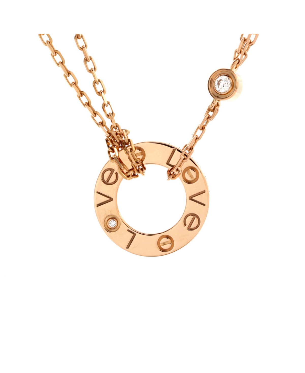 Click here for Pre-Owned Cartier 2 Diamonds Love Pendant Necklace... prices