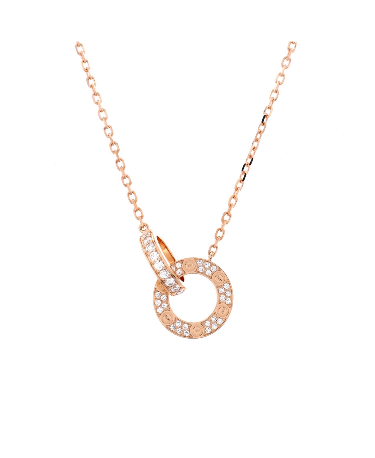 Click here for Pre-Owned Cartier Love Interlocking Pave Necklace... prices