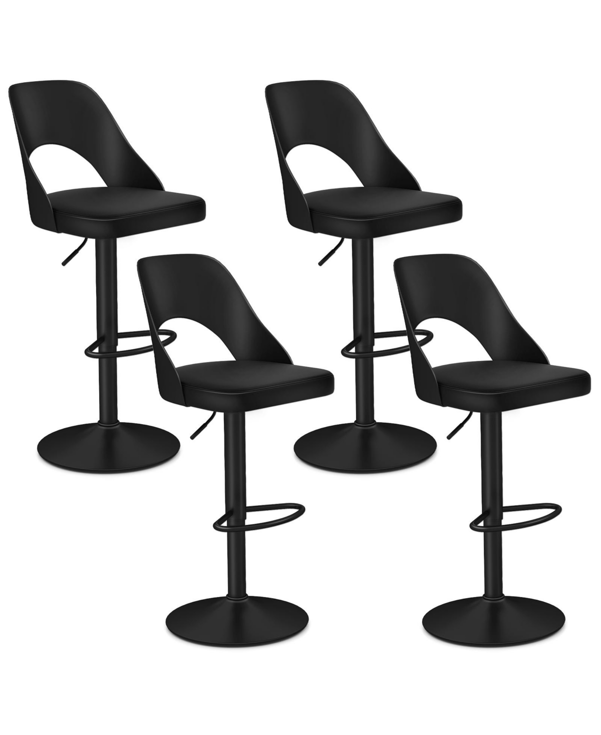Click here for Gymax Bar Stools Set of 4 w/Enlarged Pu Leather Se... prices