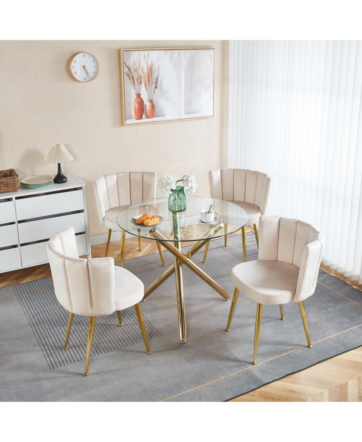 Click here for Streamdale Furniture Mid-Century Dining Set with G... prices