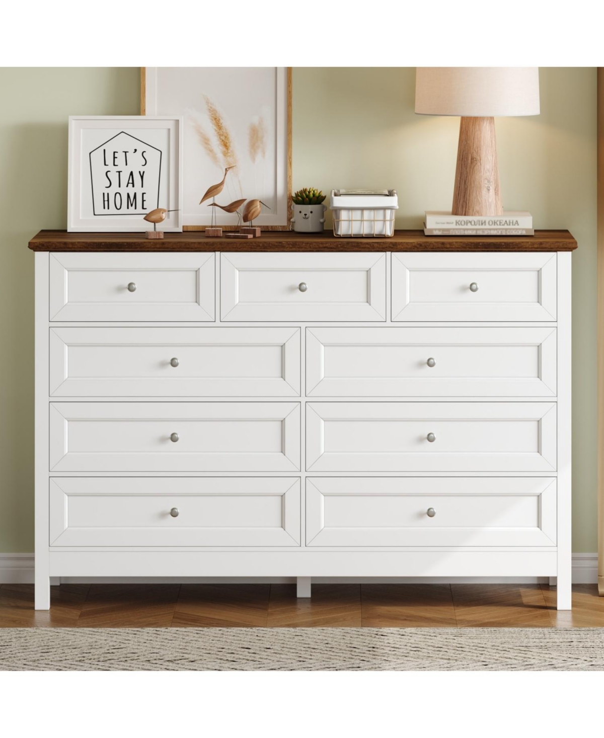 Click here for Streamdale Furniture Rustic White 9-Drawer Dresser... prices