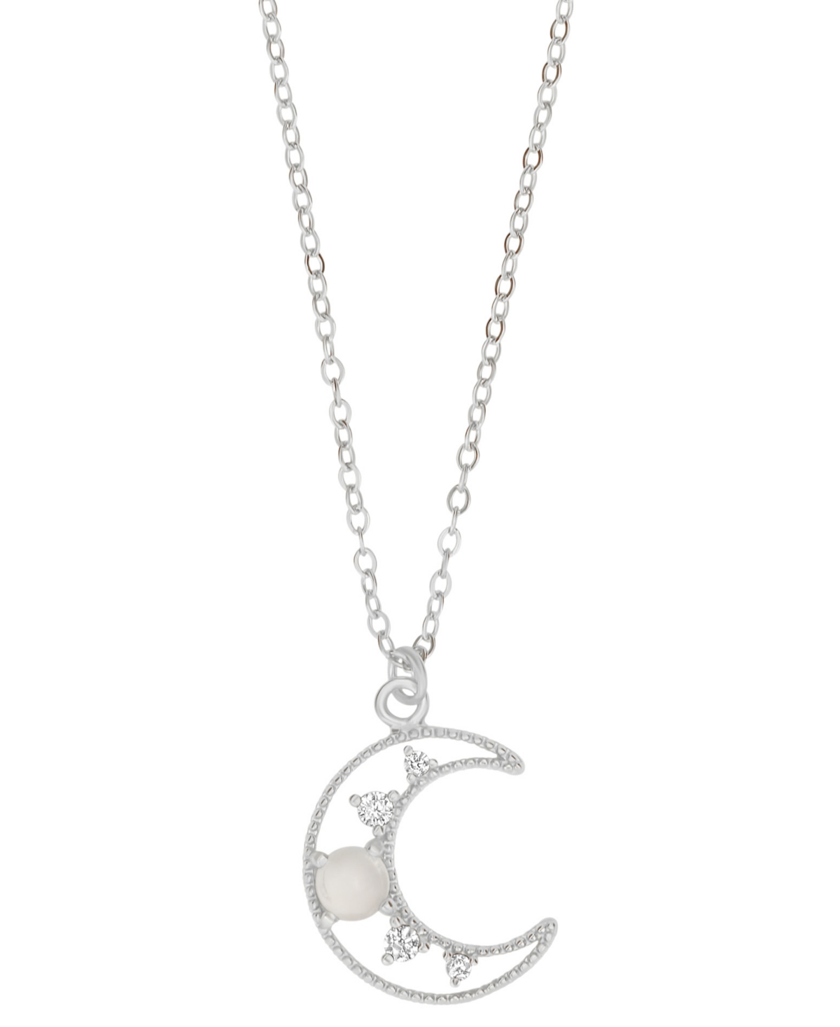 Click here for Macys Cubic Zirconia & Simulated Opal Moon Pendant... prices