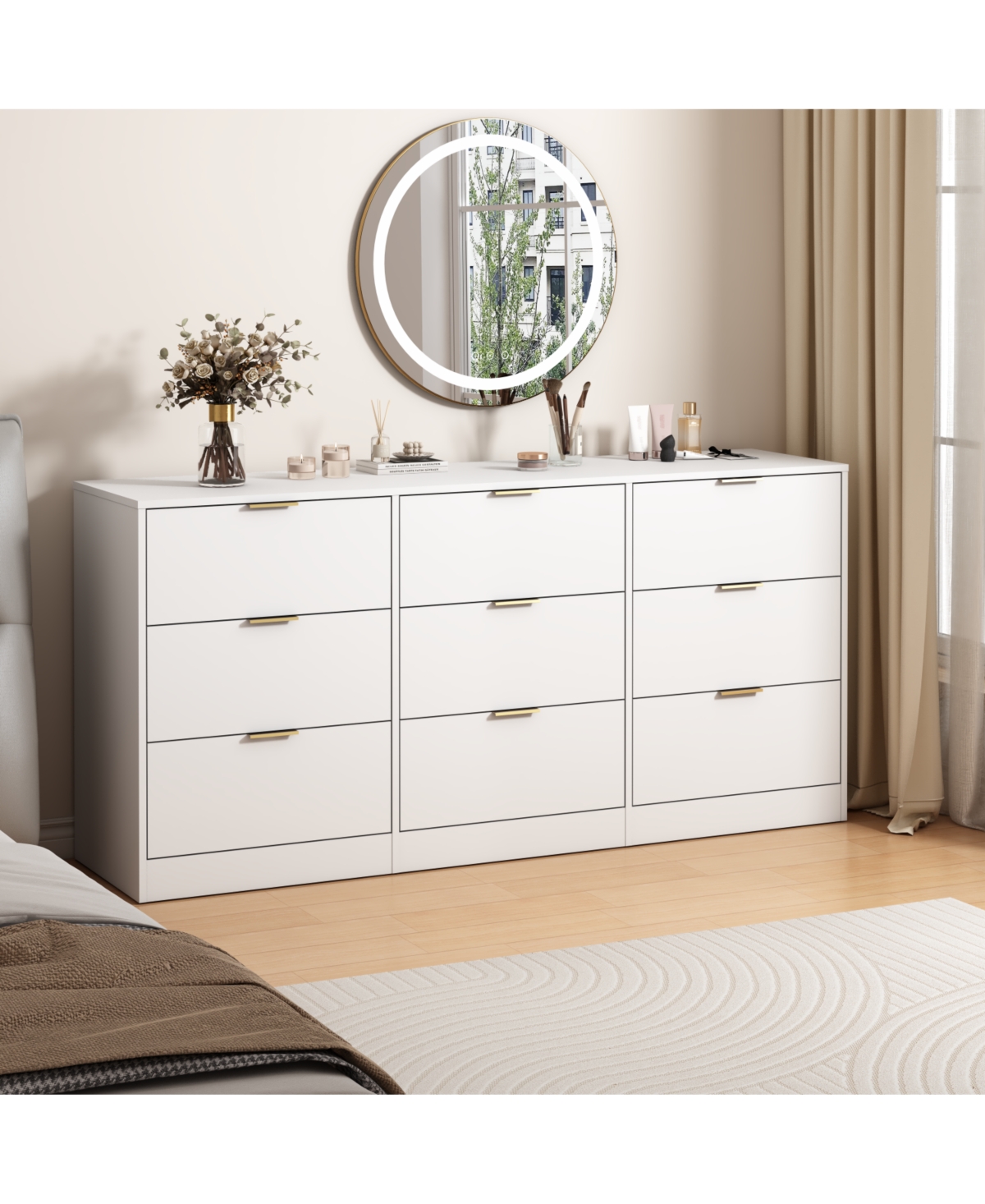 Click here for Streamdale Furniture White 9 Drawer Dresser  63&#x... prices