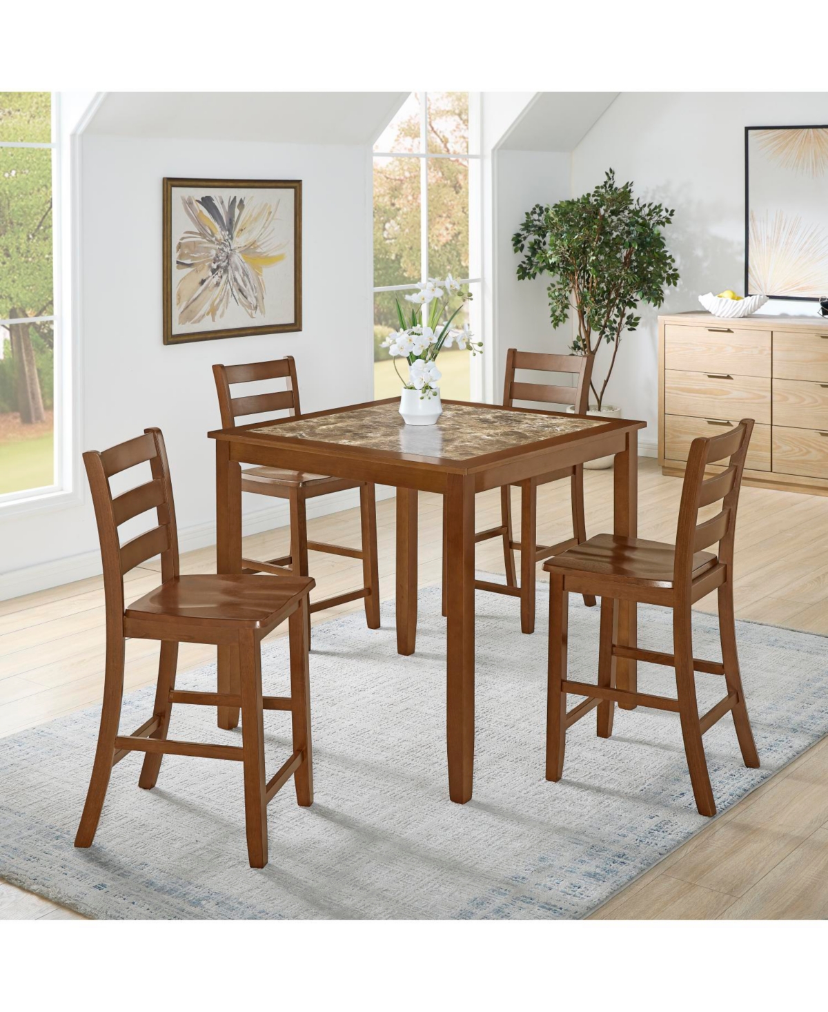 Click here for Streamdale Furniture 5-Piece Retro Dining Table &... prices