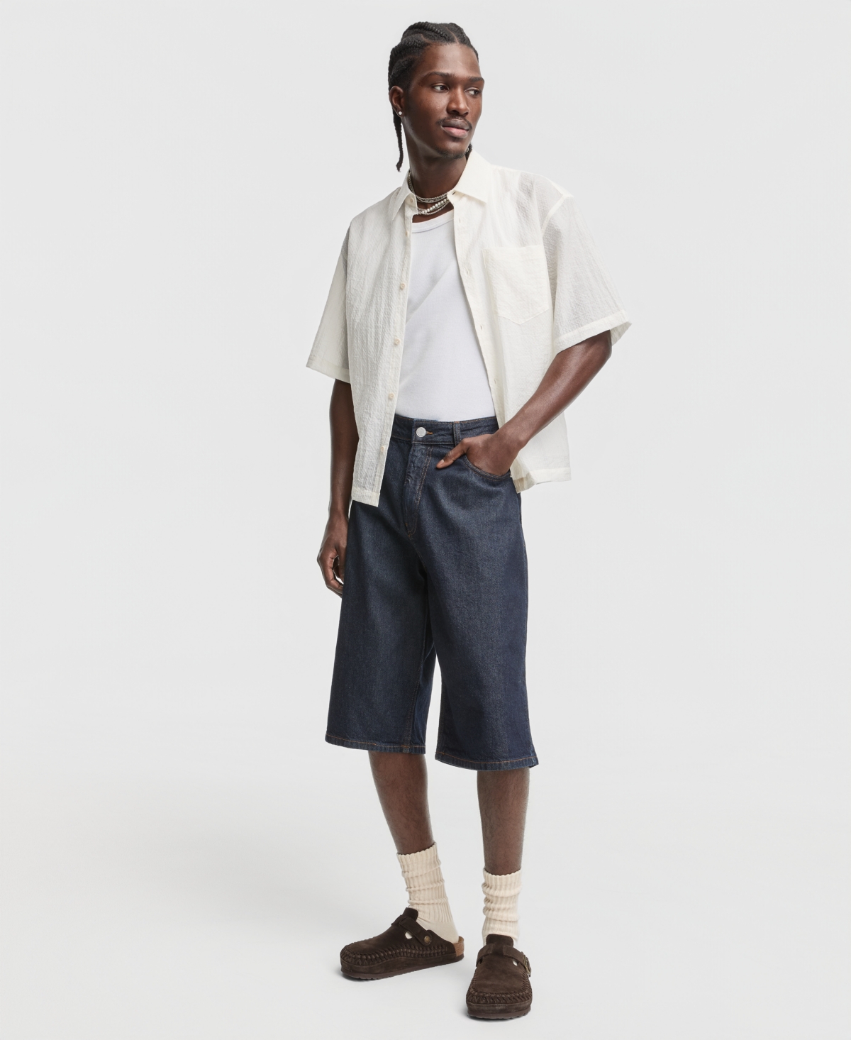 Click here for Mode of One Mens Relaxed-Fit Highline Jean Shorts... prices