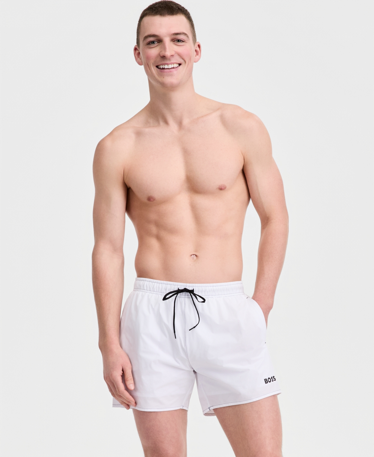 Click here for Boss by Hugo Boss Mens Bay 5 Swim Trunks - White prices