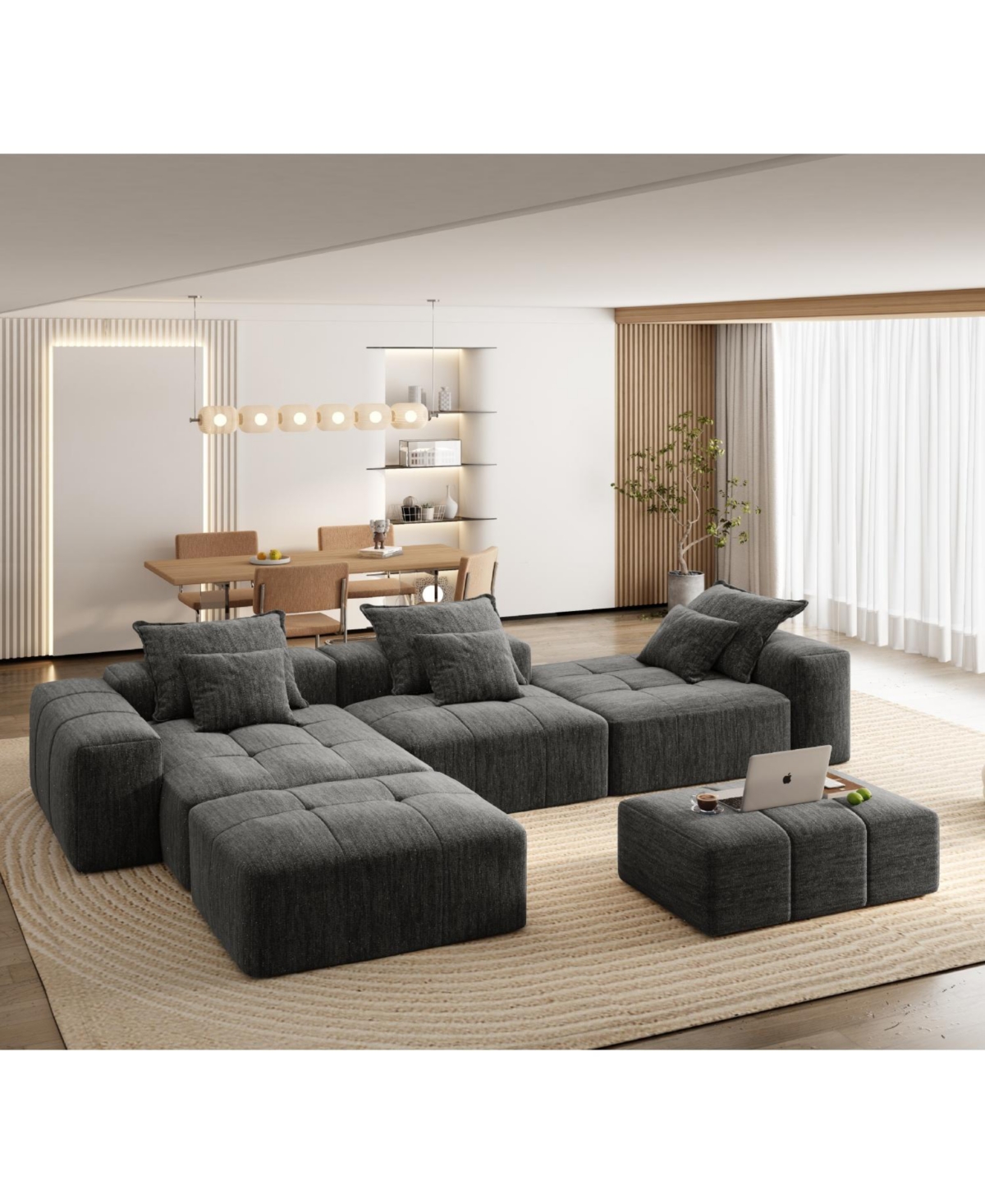 Click here for Streamdale Furniture Modern Oversized Chenille Sec... prices