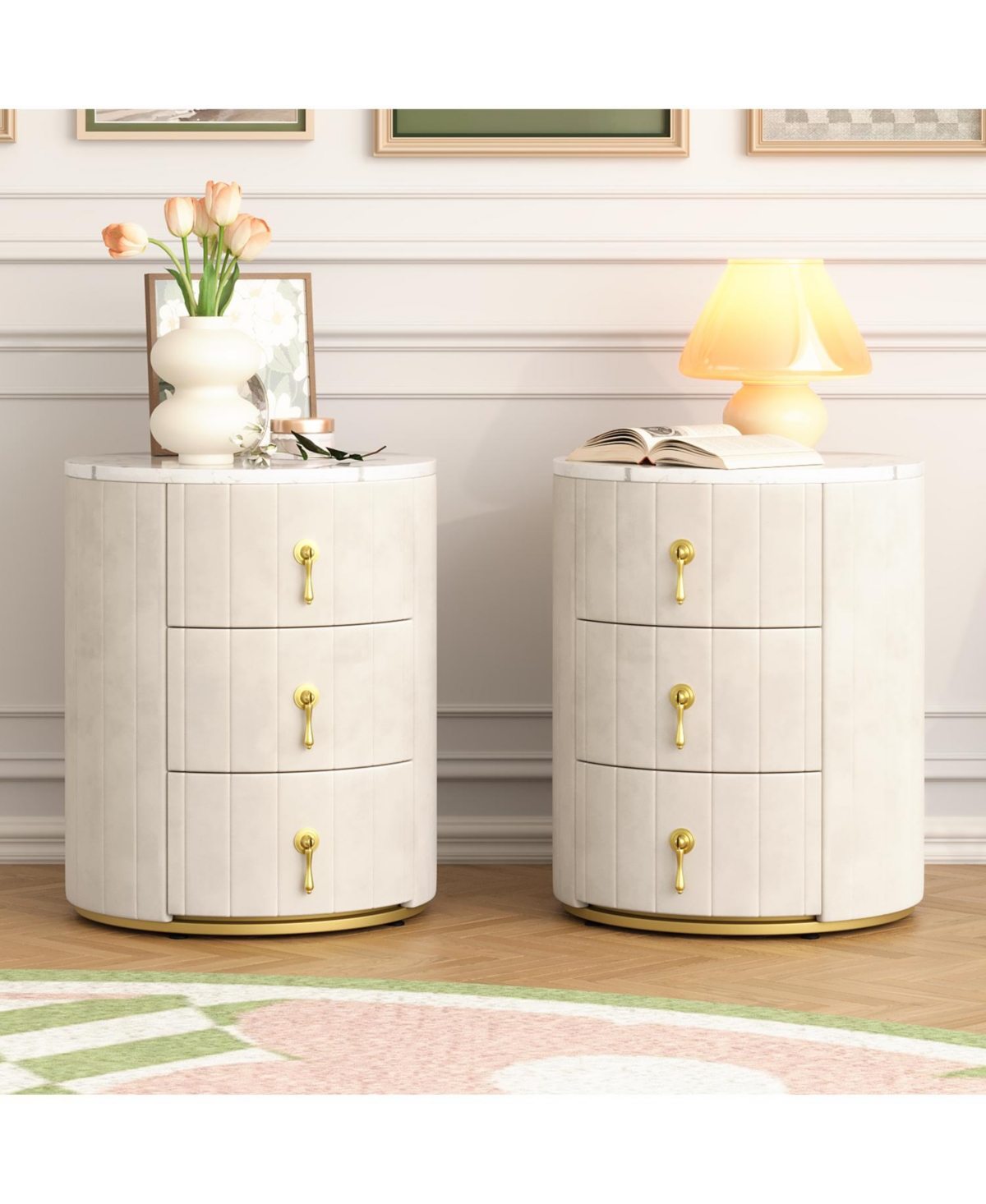 Click here for Streamdale Furniture Upholstered Nightstand 2 Set... prices