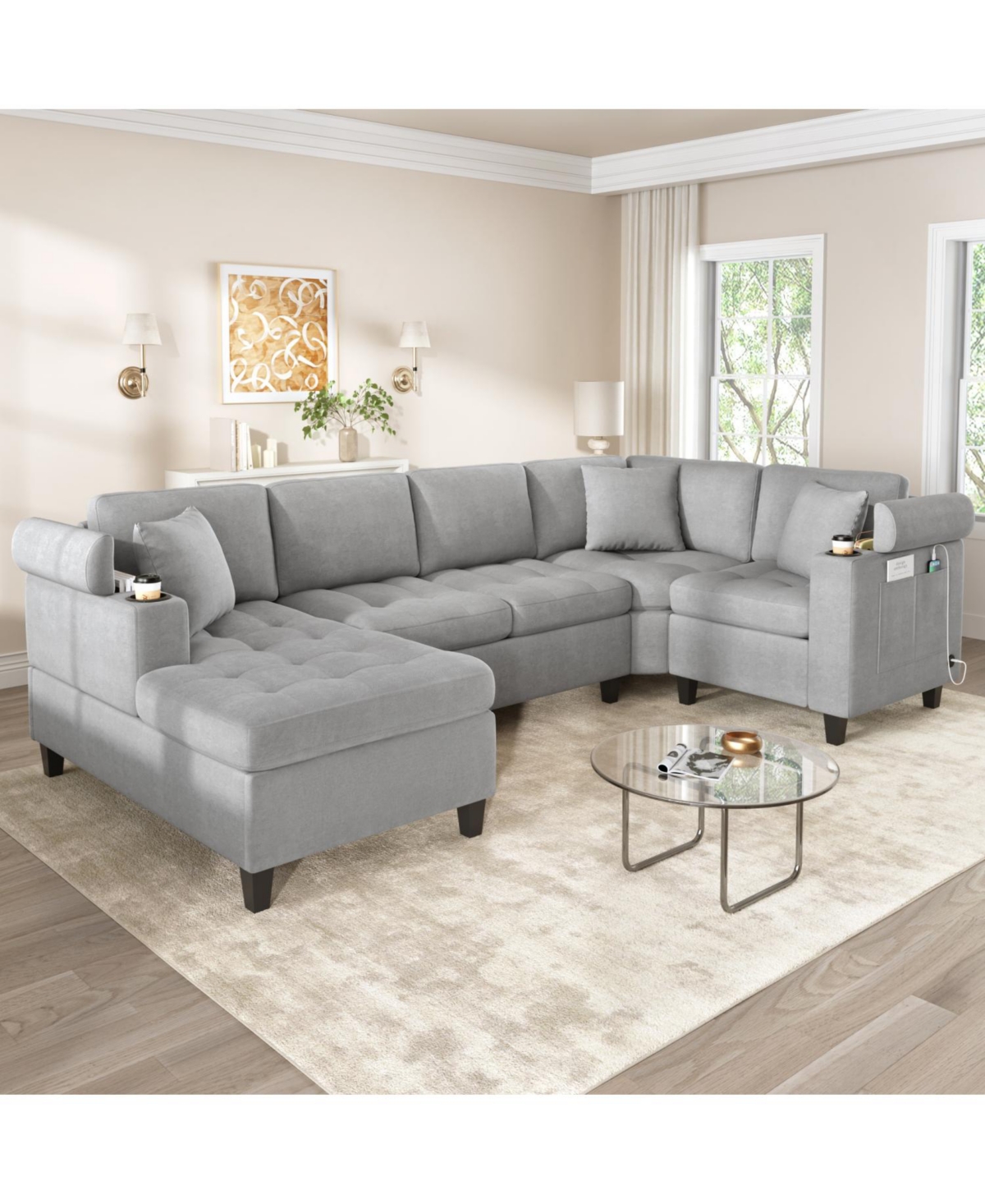 Click here for Streamdale Furniture Modern U-Shaped Sectional Sof... prices