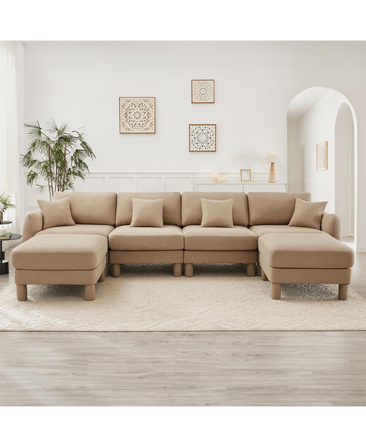 Click here for Streamdale Furniture Boucle U-Shape Sectional Sofa... prices