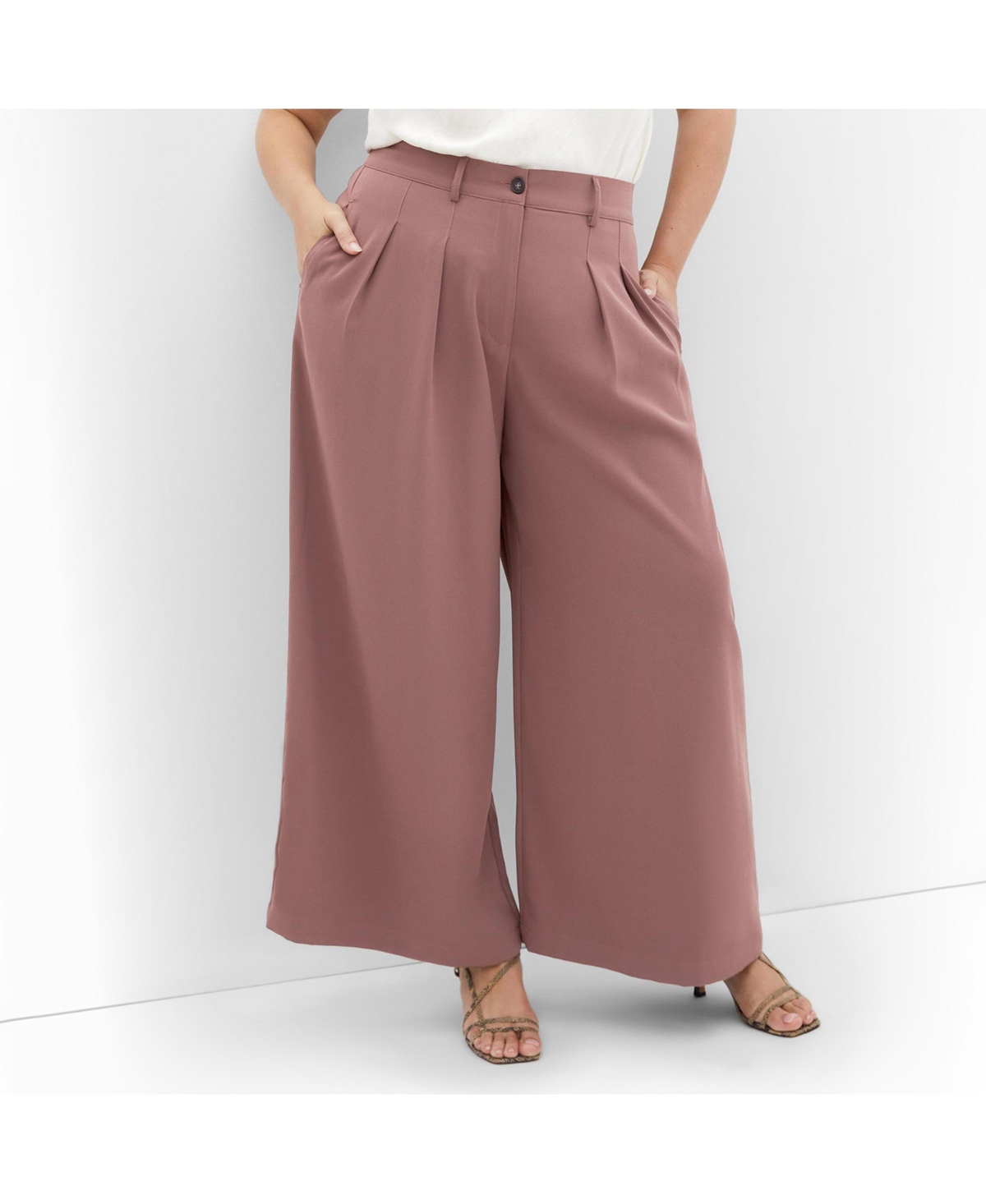Click here for City Chic Womens Abbie Wide Leg Pant - Dusty pink prices
