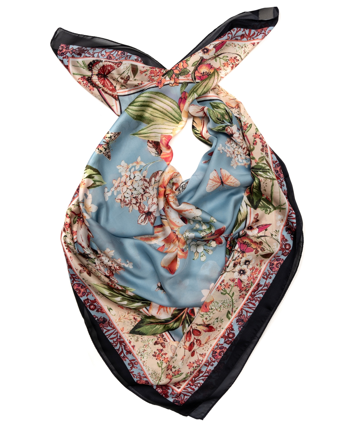 Click here for Vince Camuto Lily Floral Square Scarf - Denim Mult... prices