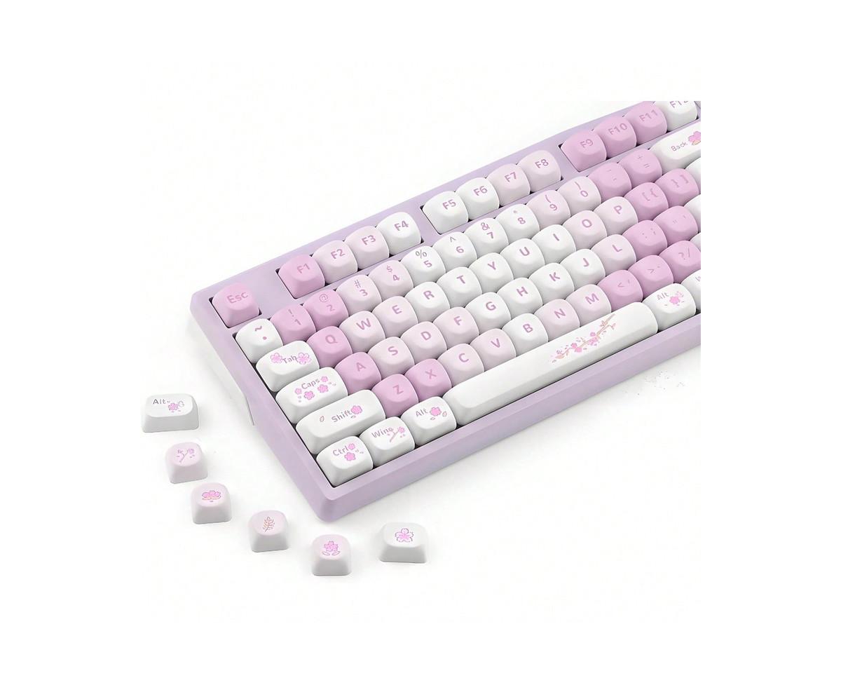 Click here for risokeys Pbt Keycaps - 134 Keys Cute Sakura Purple... prices