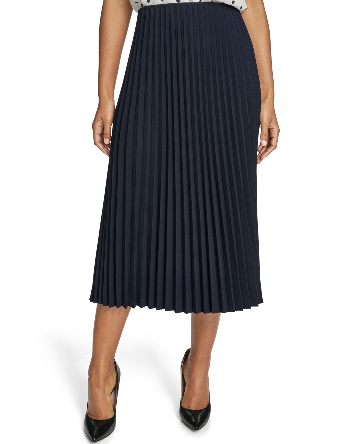 Click here for Tommy Hilfiger Womens Pleated Pull-On Skirt - Midn... prices
