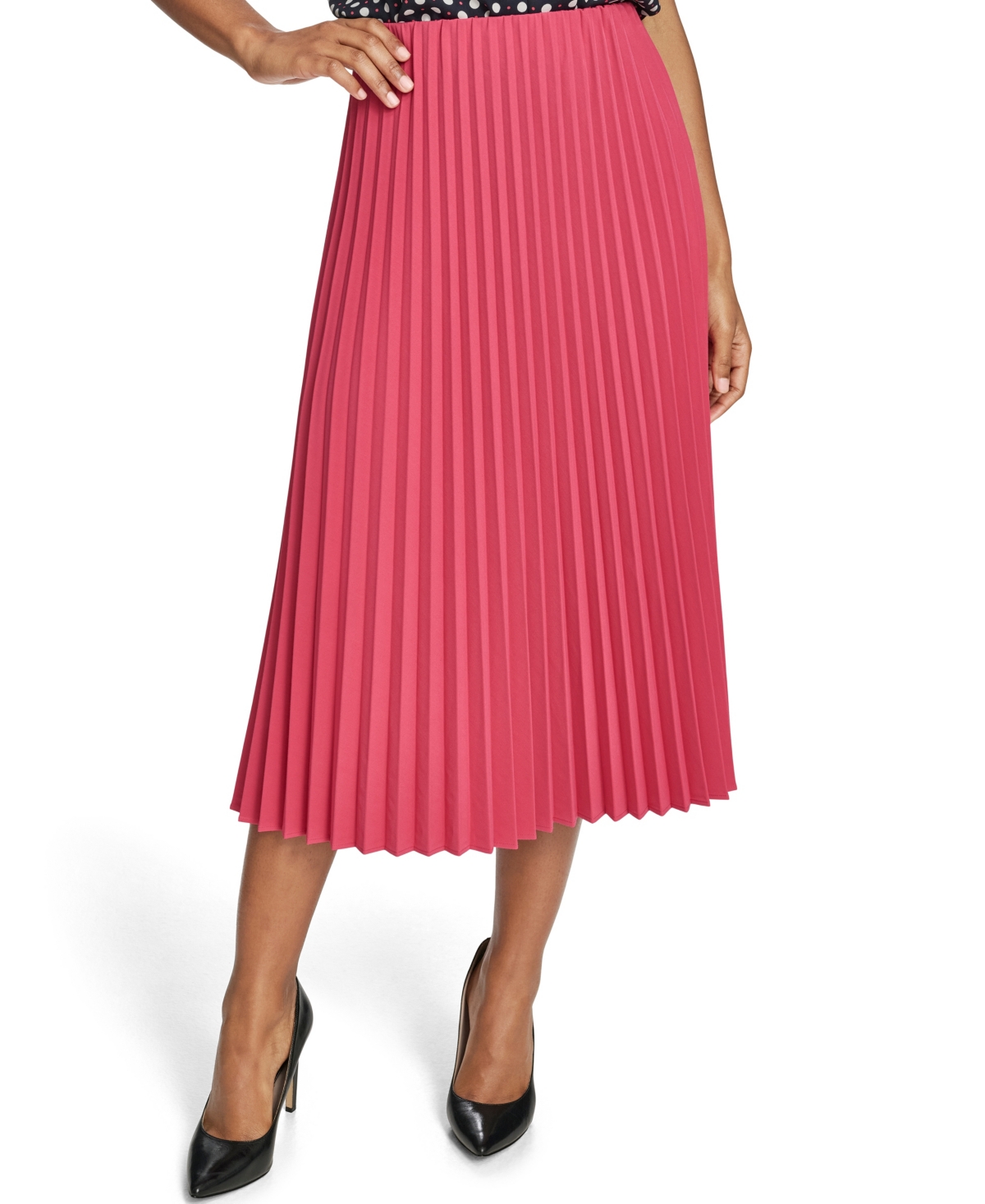 Click here for Tommy Hilfiger Womens Pleated Pull-On Skirt - Reth... prices