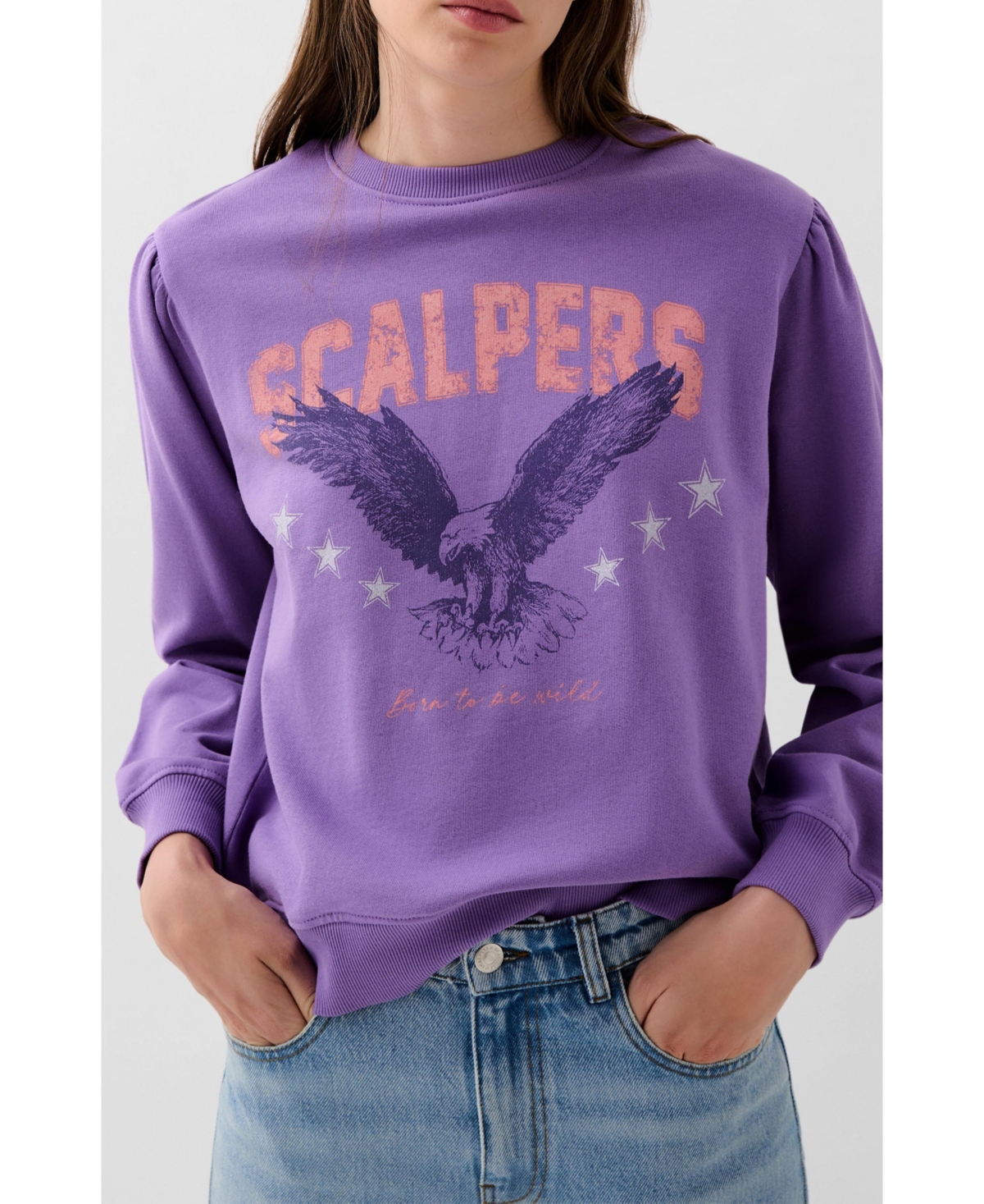 Click here for Scalpers Womens Sceagle Sweater - Purple prices