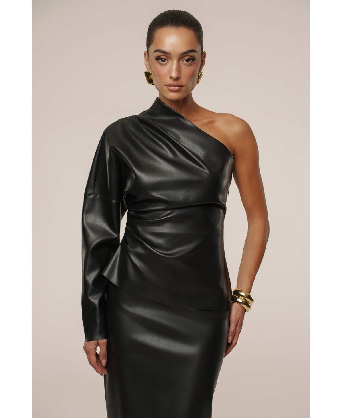 Click here for Jluxlabel Womens Demi One Shoulder Top - Black prices