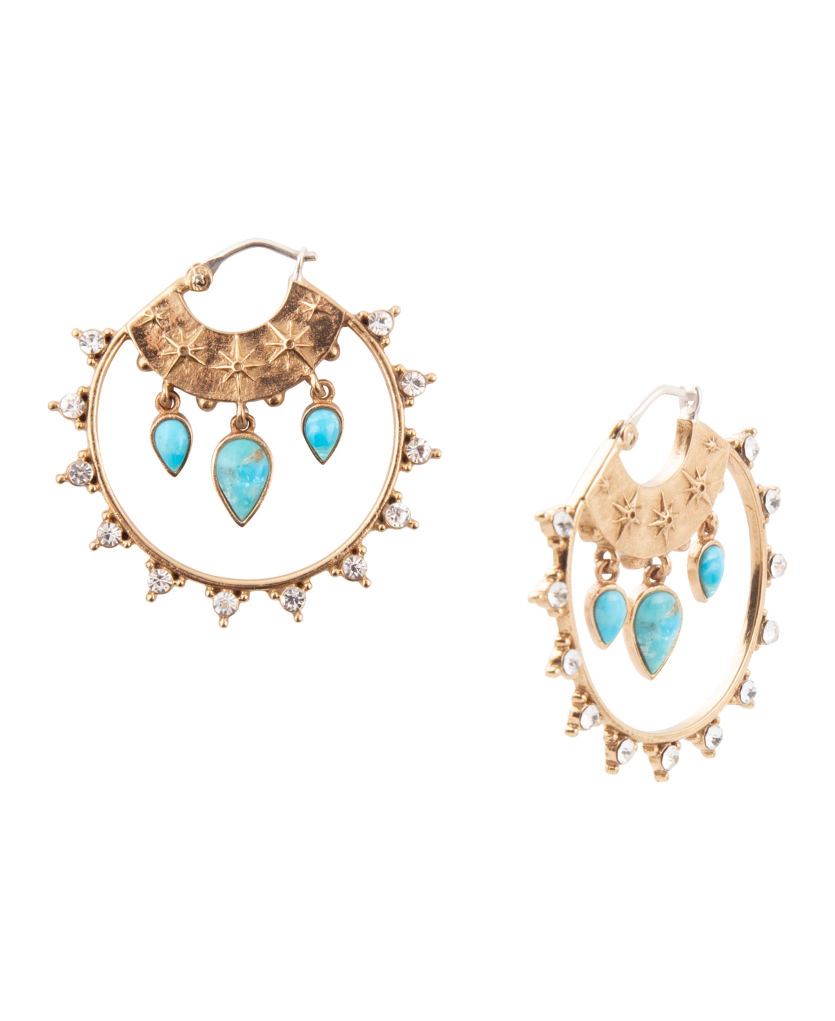 Click here for Barse Celestial Blue Turquoise Golden Hoop Earring... prices