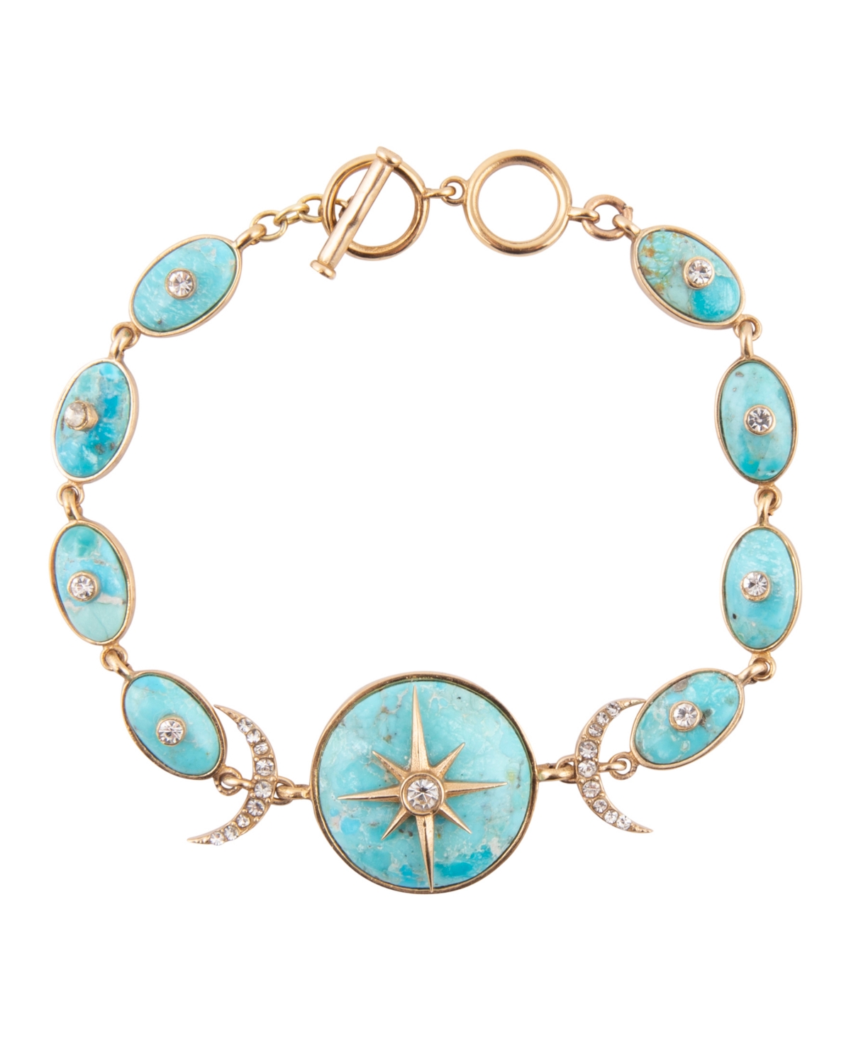 Click here for Barse Celestial Blue Turquoise Golden Link Bracele... prices