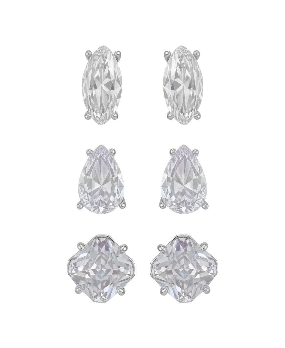 Click here for Guess 3-Pc. Cubic Zirconia Trio Stud Earring Set -... prices