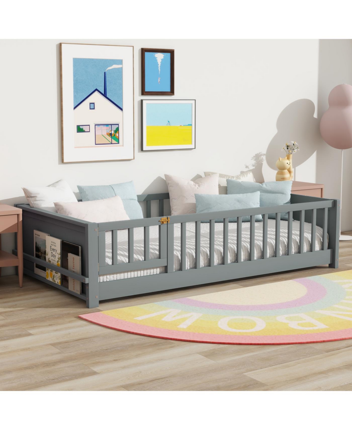 Click here for Streamdale Furniture Twin Size Floor Bed with Buil... prices