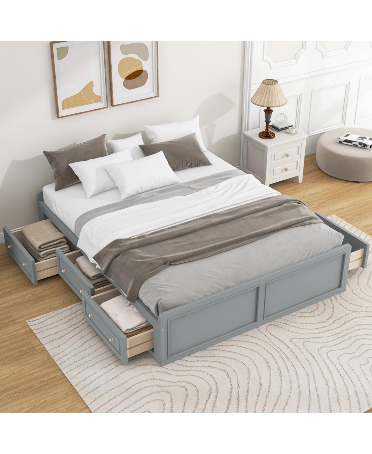 Click here for Streamdale Furniture Wood Queen Size Platform Bed... prices
