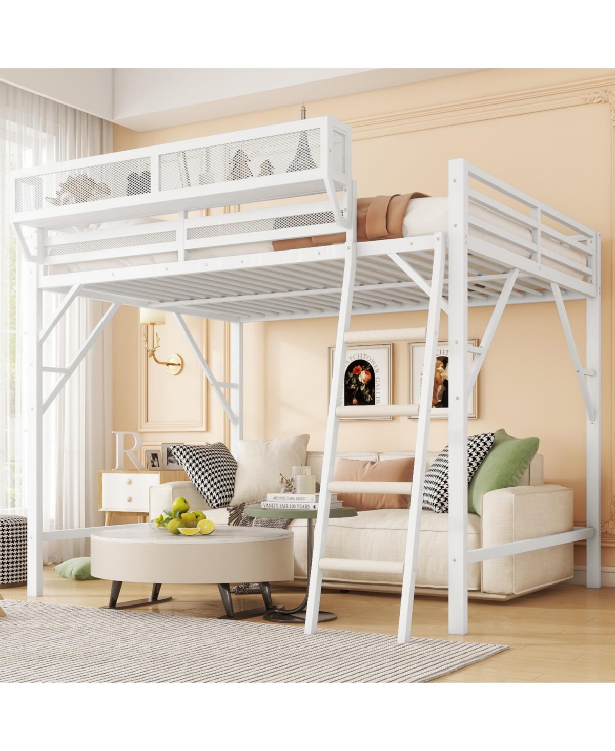 Click here for Streamdale Furniture Metal Full Loft Bed with Stor... prices