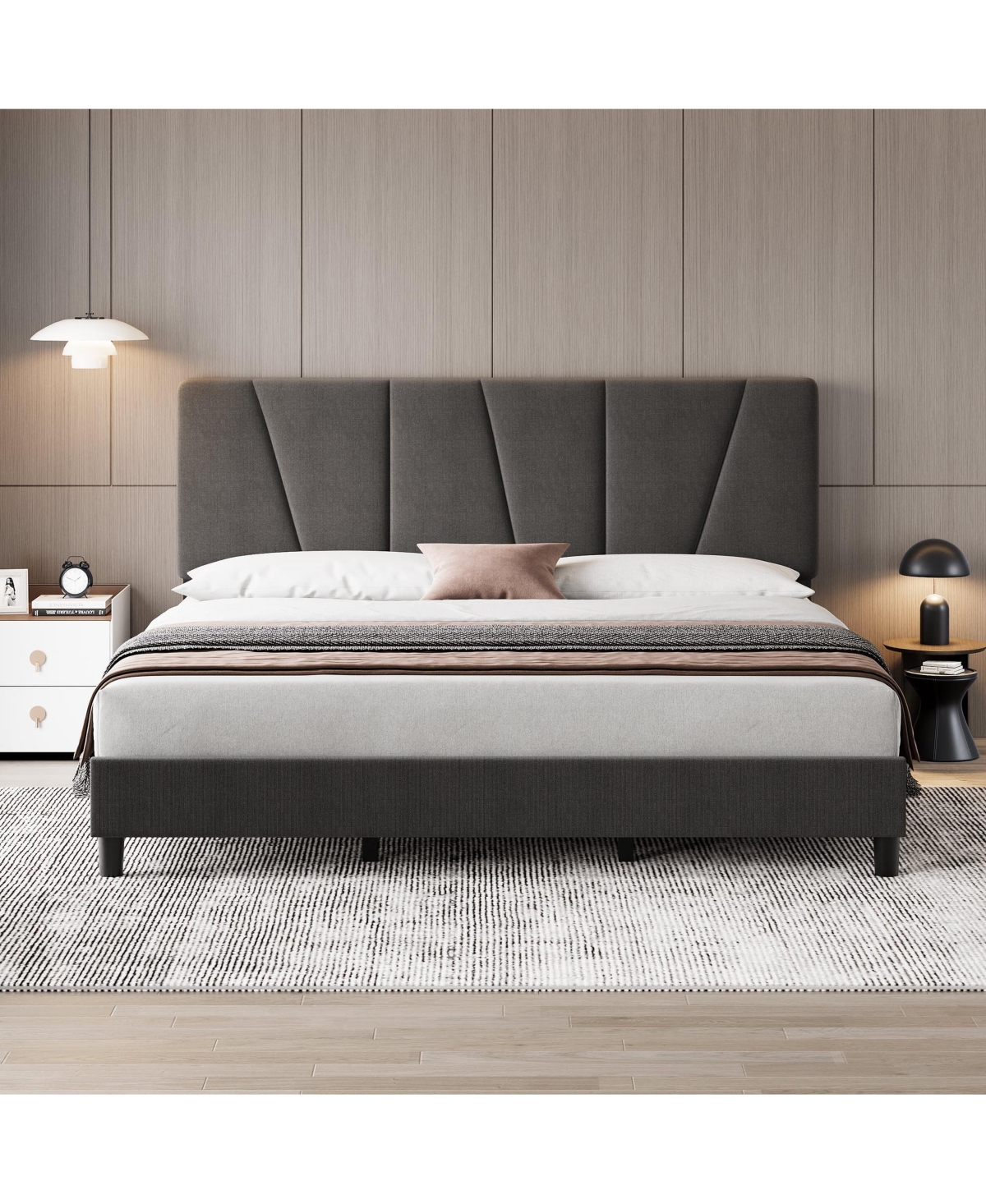 Click here for gaomon Easy Assembly King Size Bed Frame Space Sav... prices